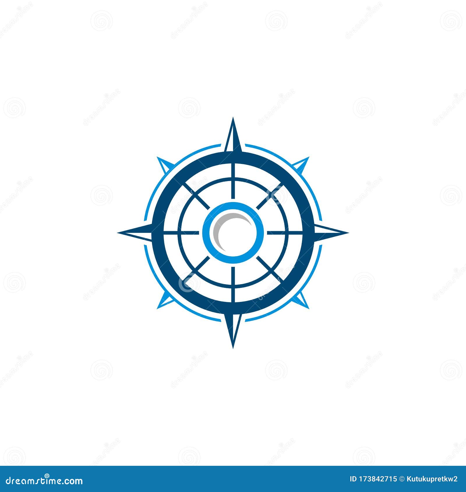 Blue Line Compass Rose Logo Template Illustration Design. Vector EPS 10 ...
