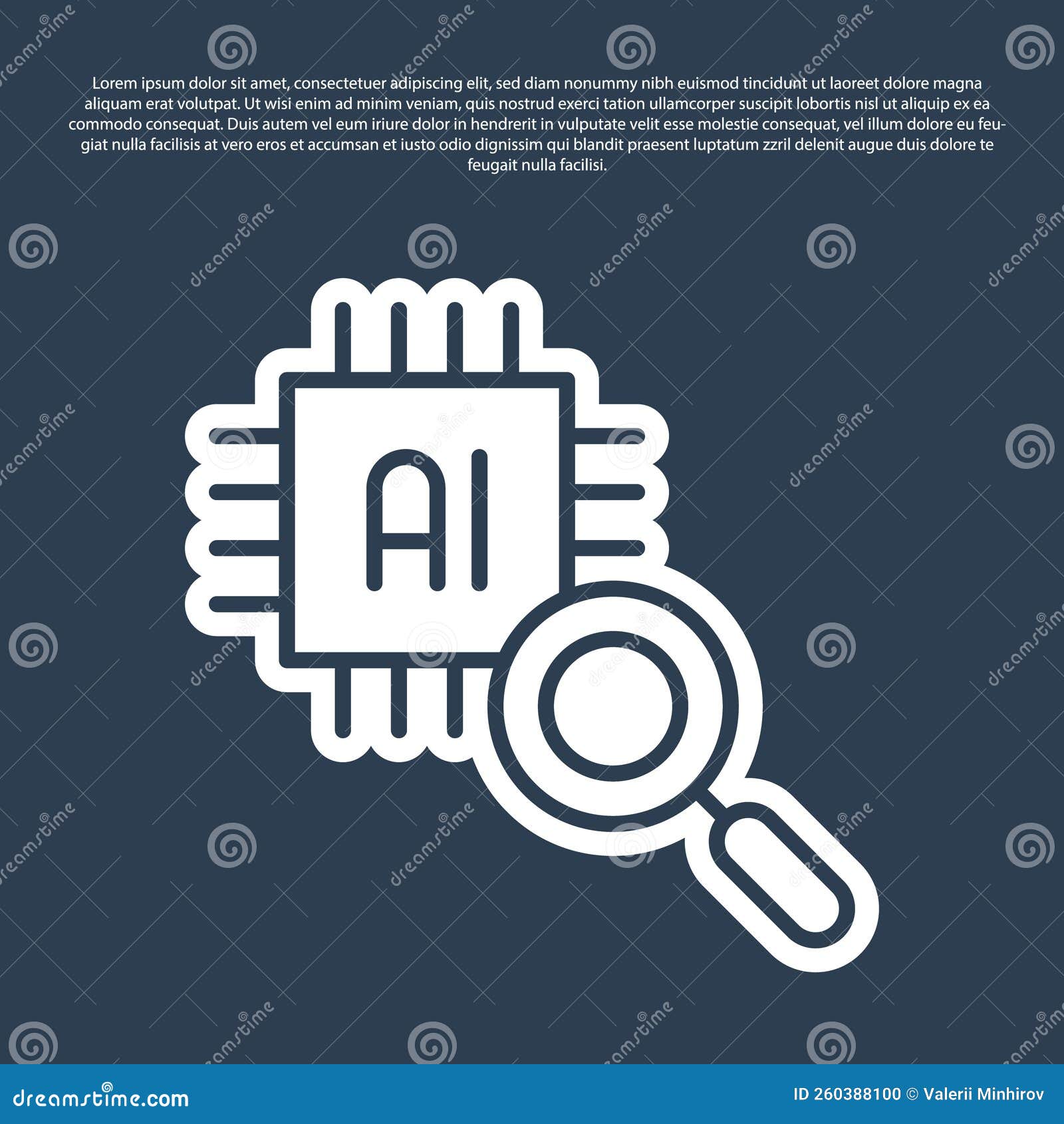 Blue Line Computer Processor with Microcircuits CPU Icon Isolated on Blue Background. Chip or ...