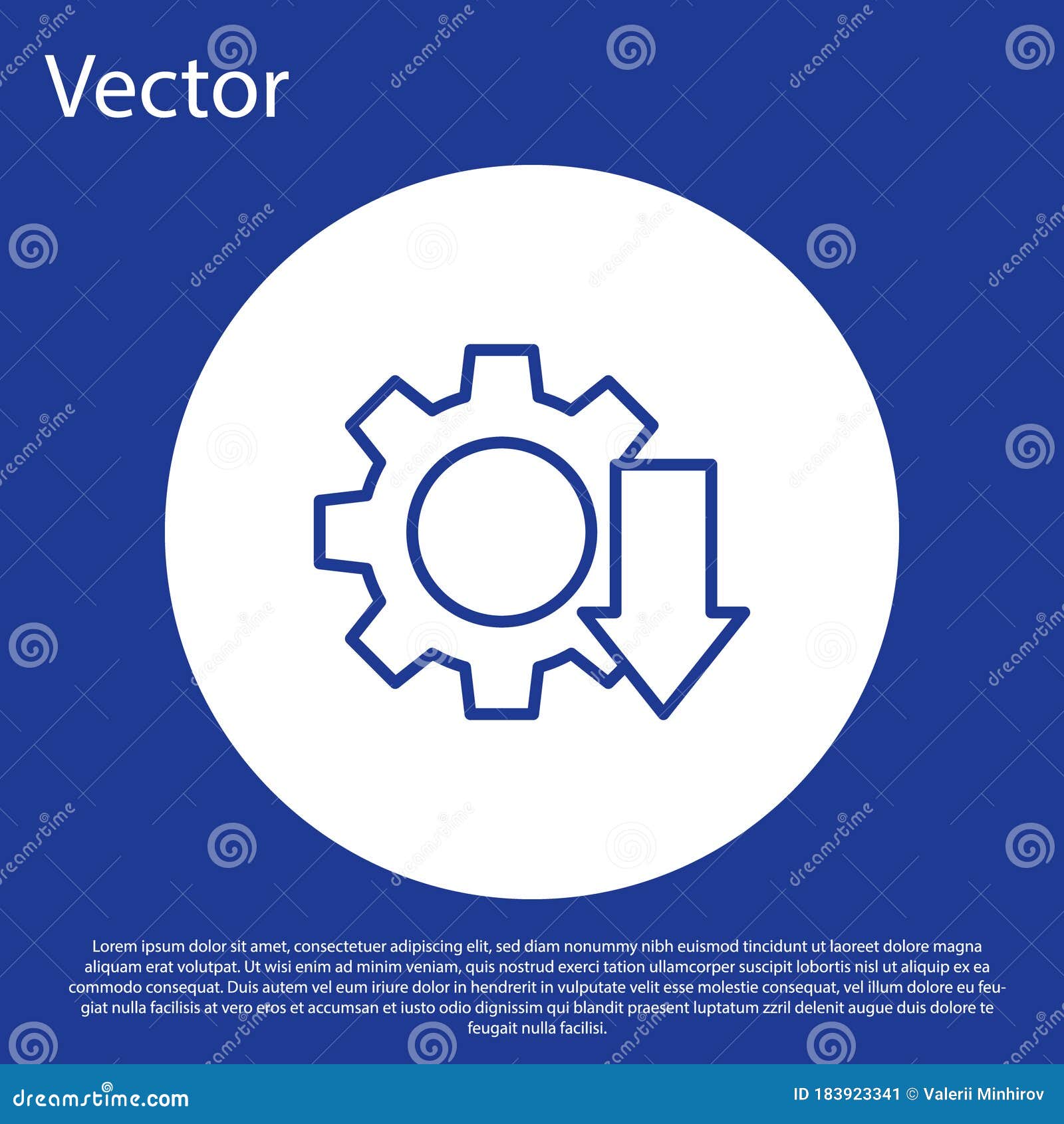 Blue Line Cost Reduction Icon Isolated on Blue Background. White Circle ...