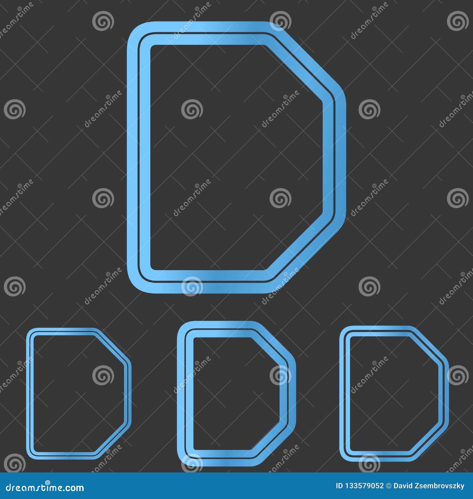 Blue Line D Logo Design Set Stock Vector - Illustration of scientific ...