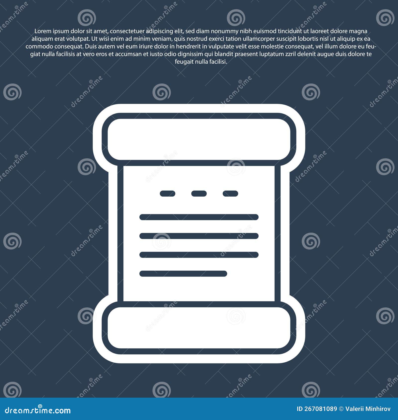 Blue Line Declaration of Independence Icon Isolated on Blue Background ...