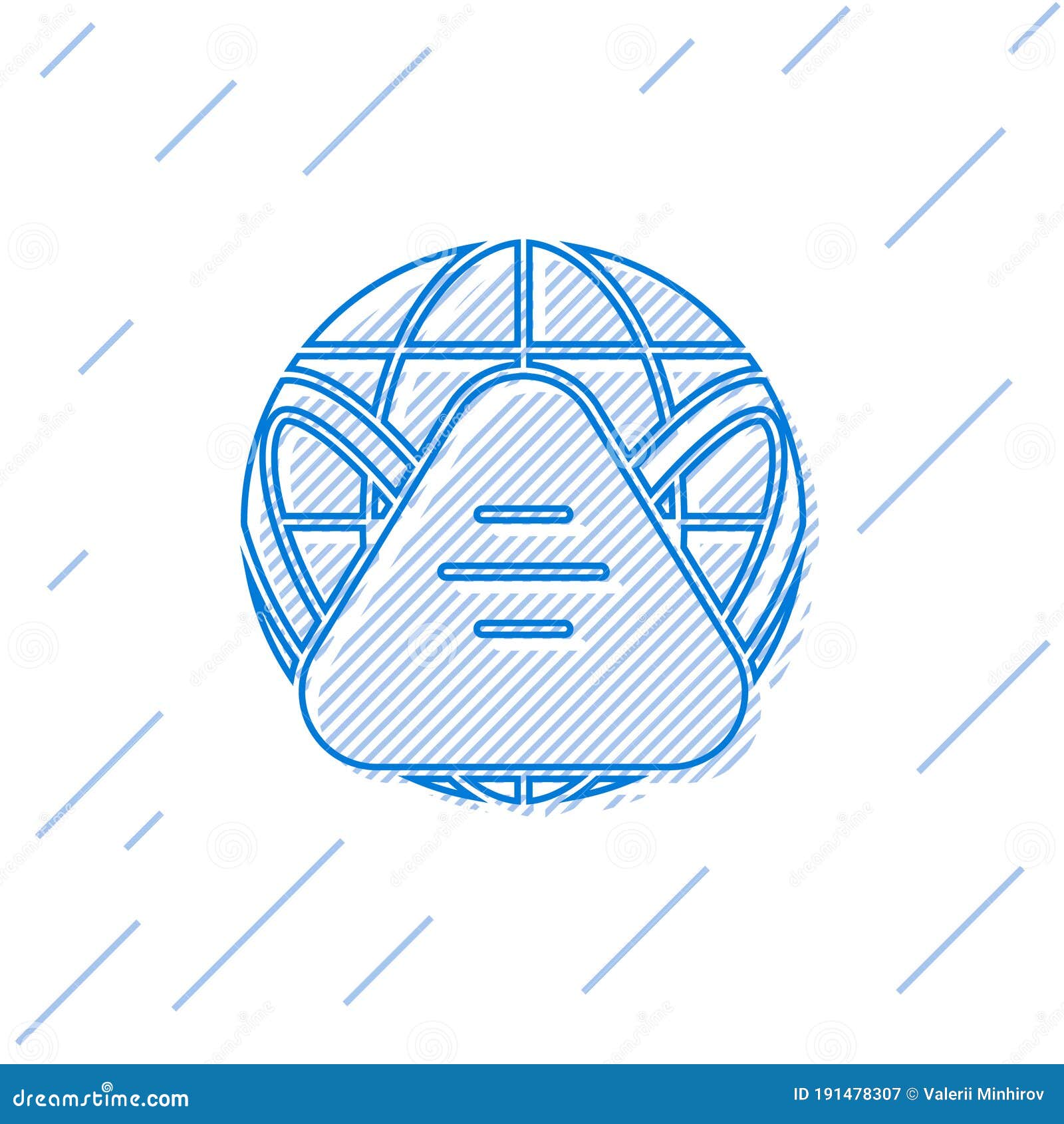 Blue Line Earth Globe with Medical Mask Icon Isolated on White ...