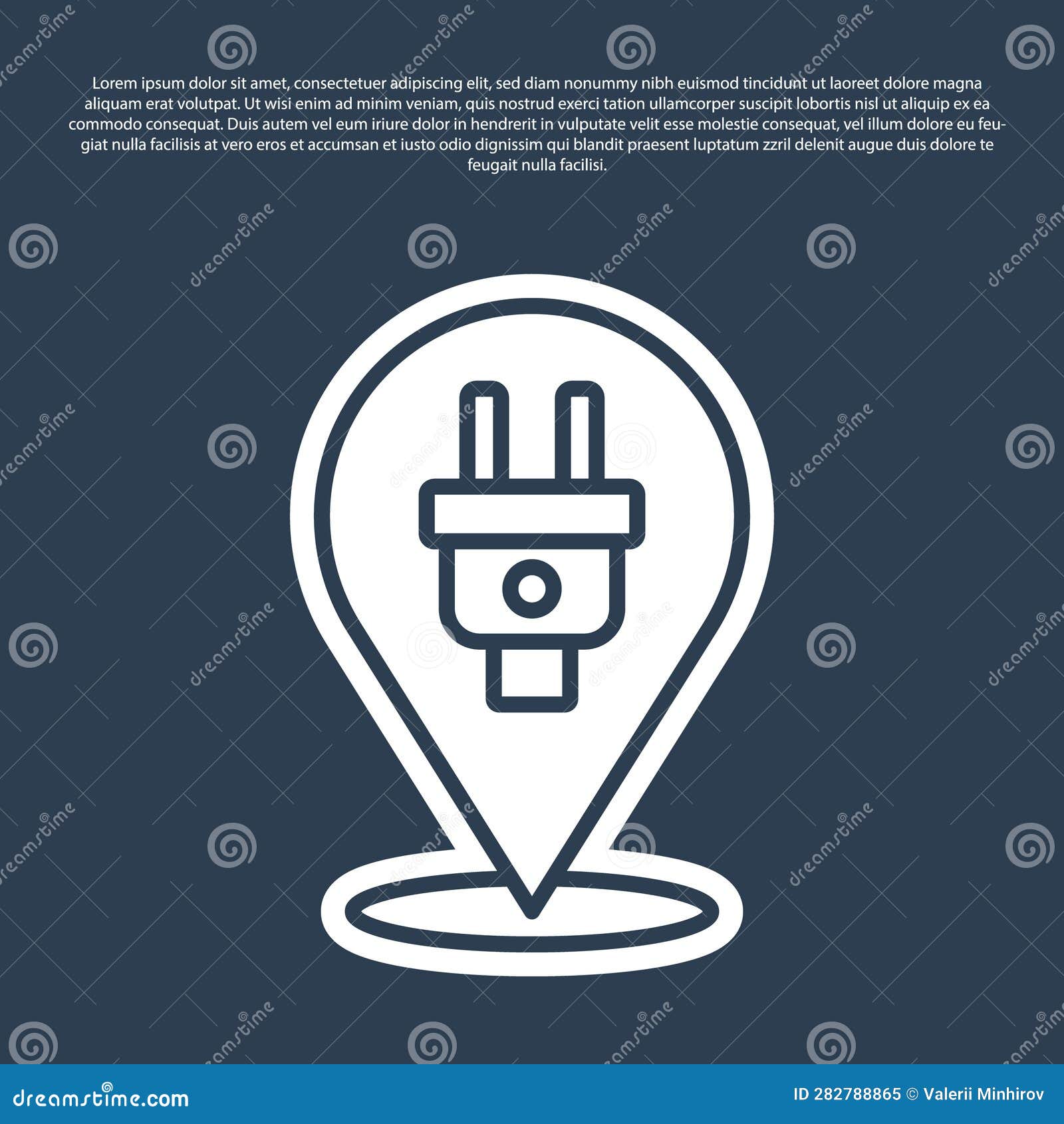 Blue Line Electric Plug Icon Isolated on Blue Background. Concept of ...