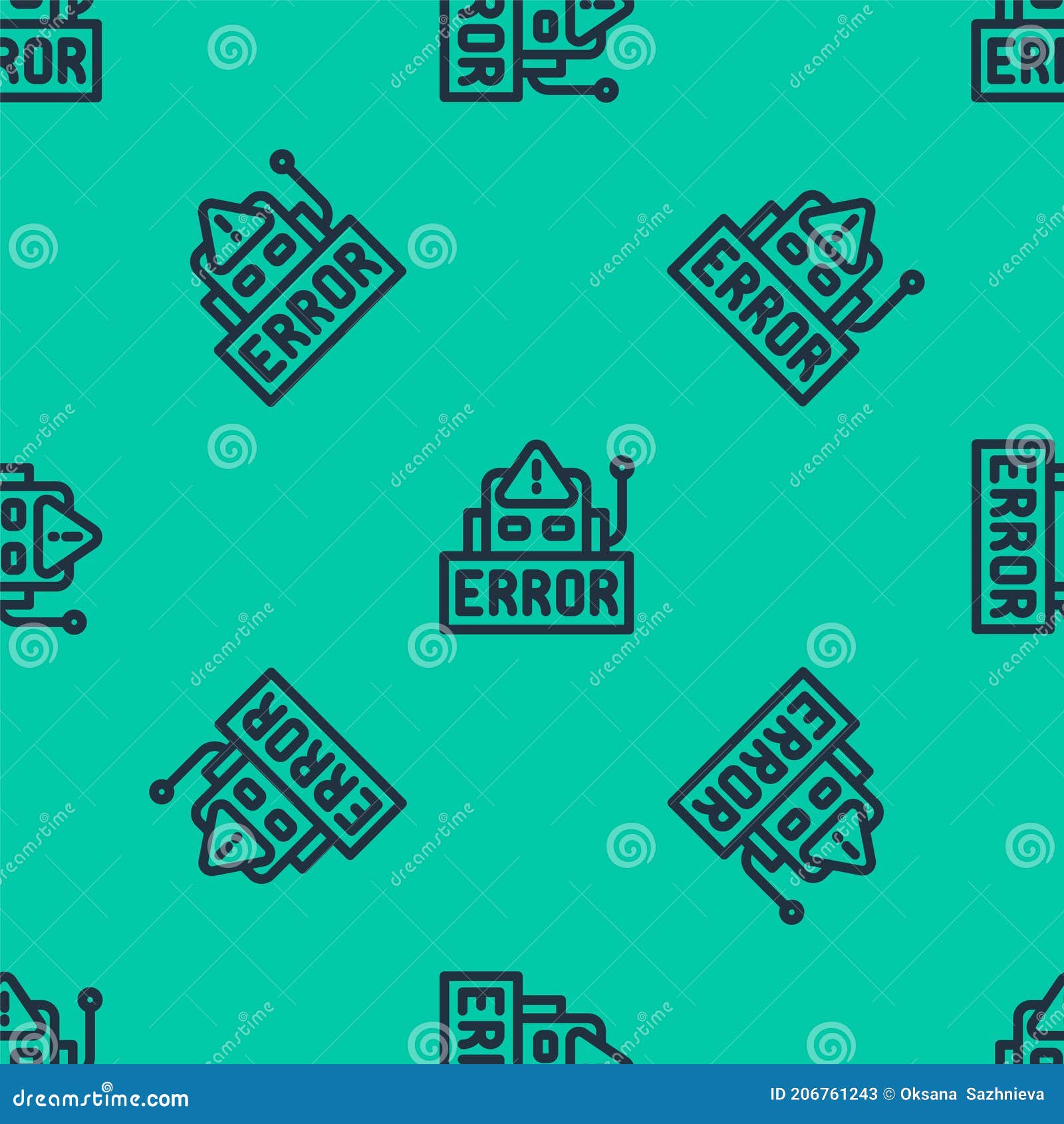 Blue Line Error in the Operation Program of the Robot Icon Isolated ...