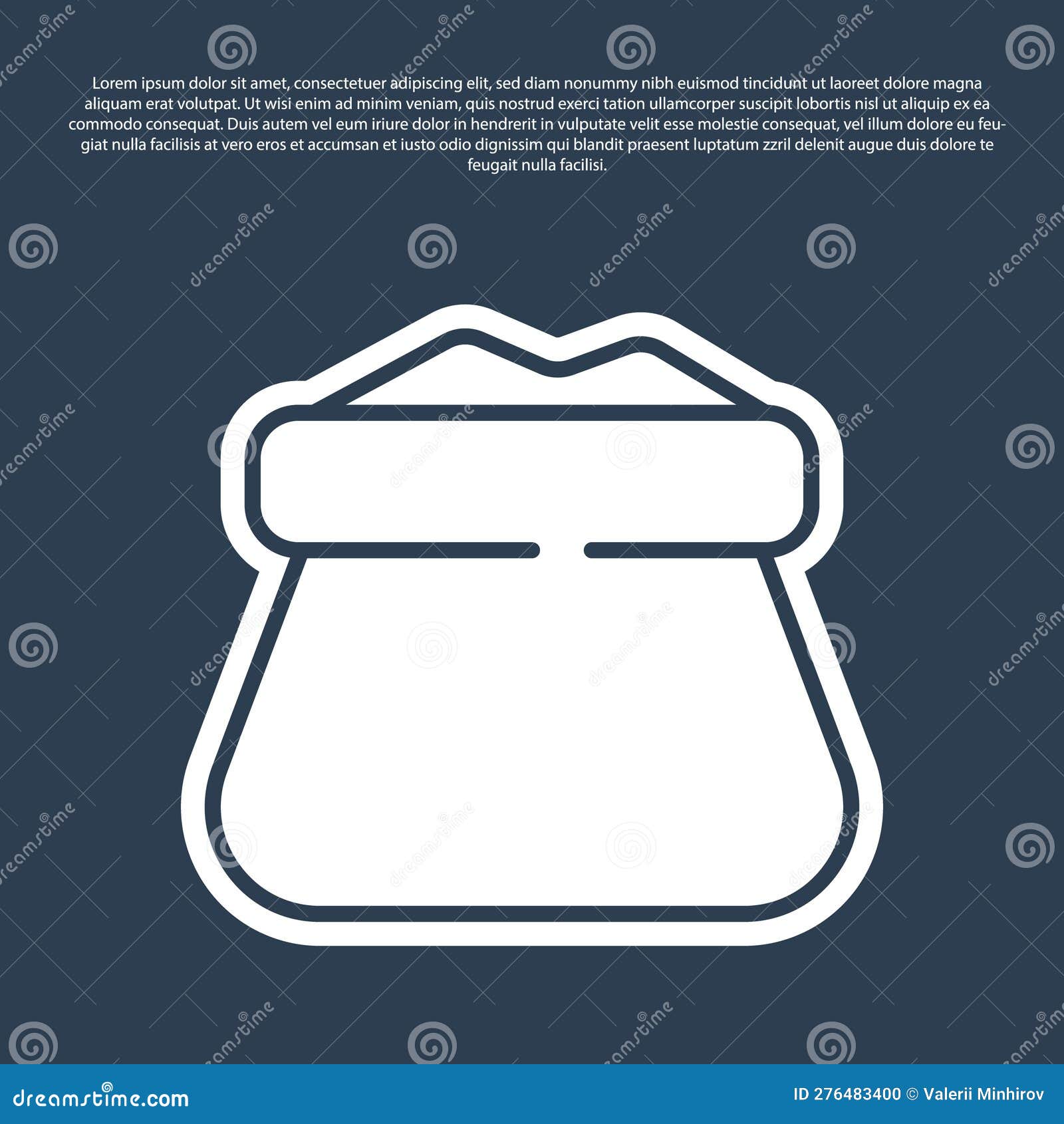 Blue Line Full Sack Icon Isolated on Blue Background. Vector Stock ...