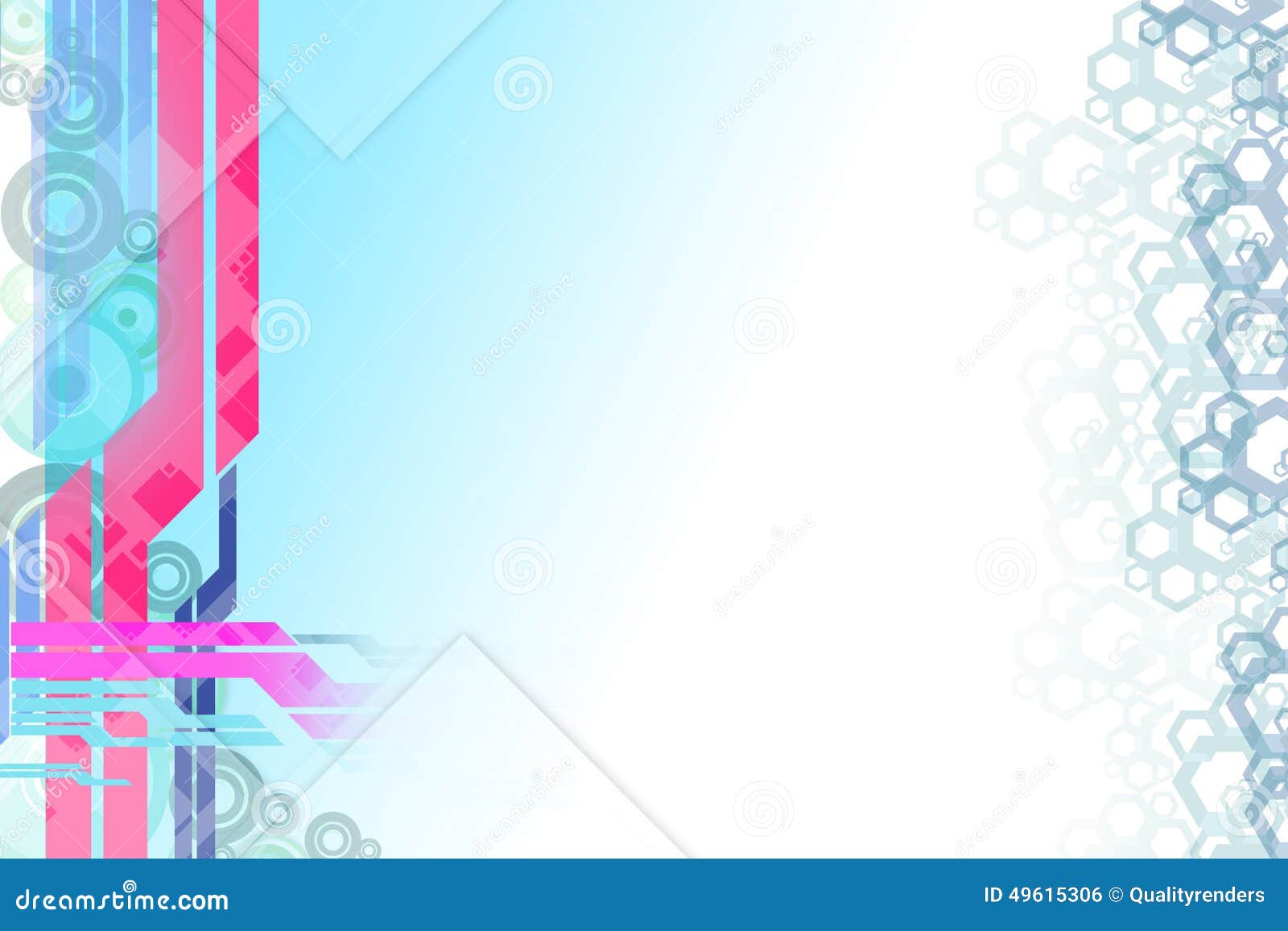 Blue Line and Hexagon Left Side, Abstract Background Stock Illustration ...