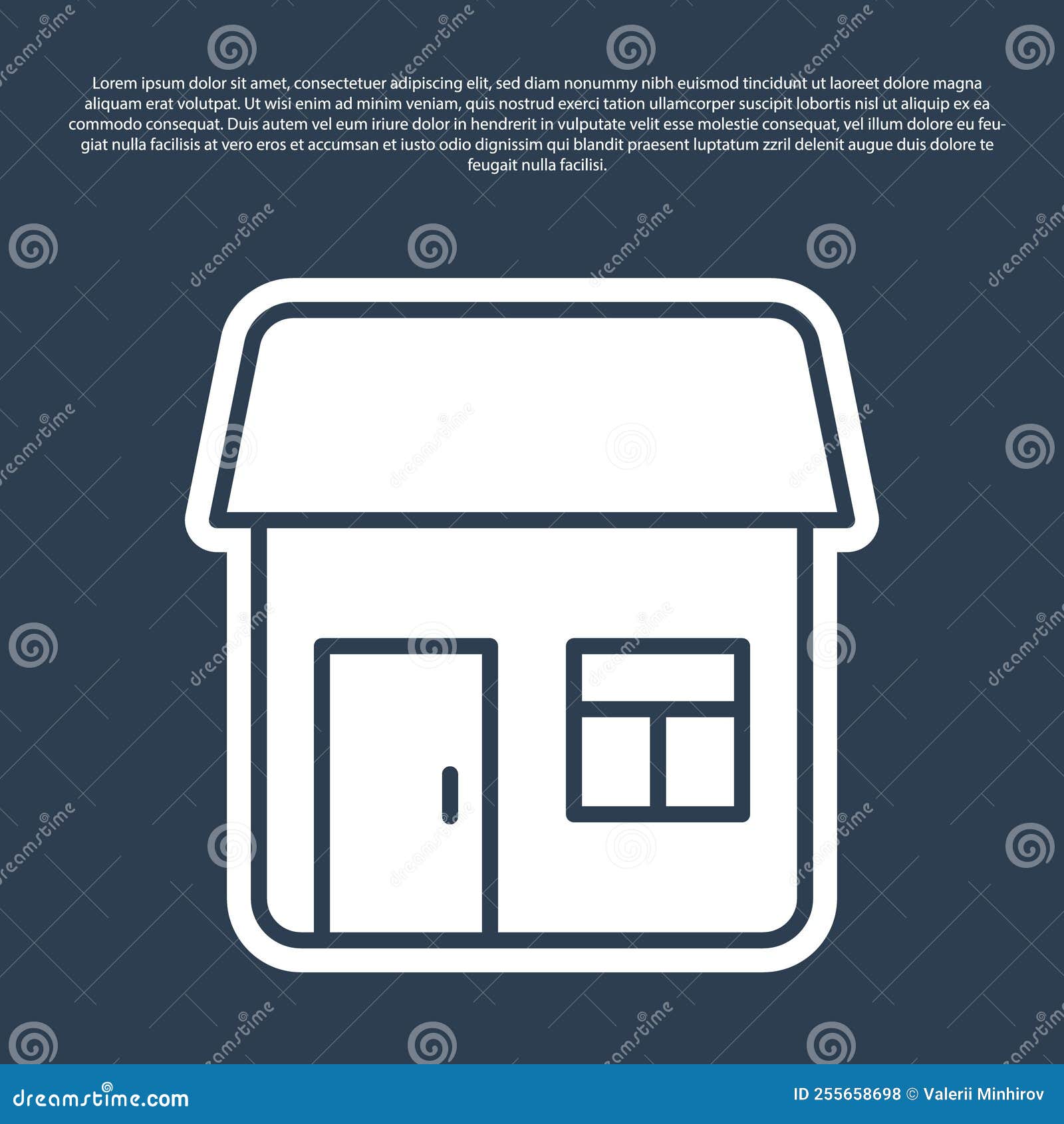 Blue Line House Icon Isolated on Blue Background. Home Symbol Stock ...