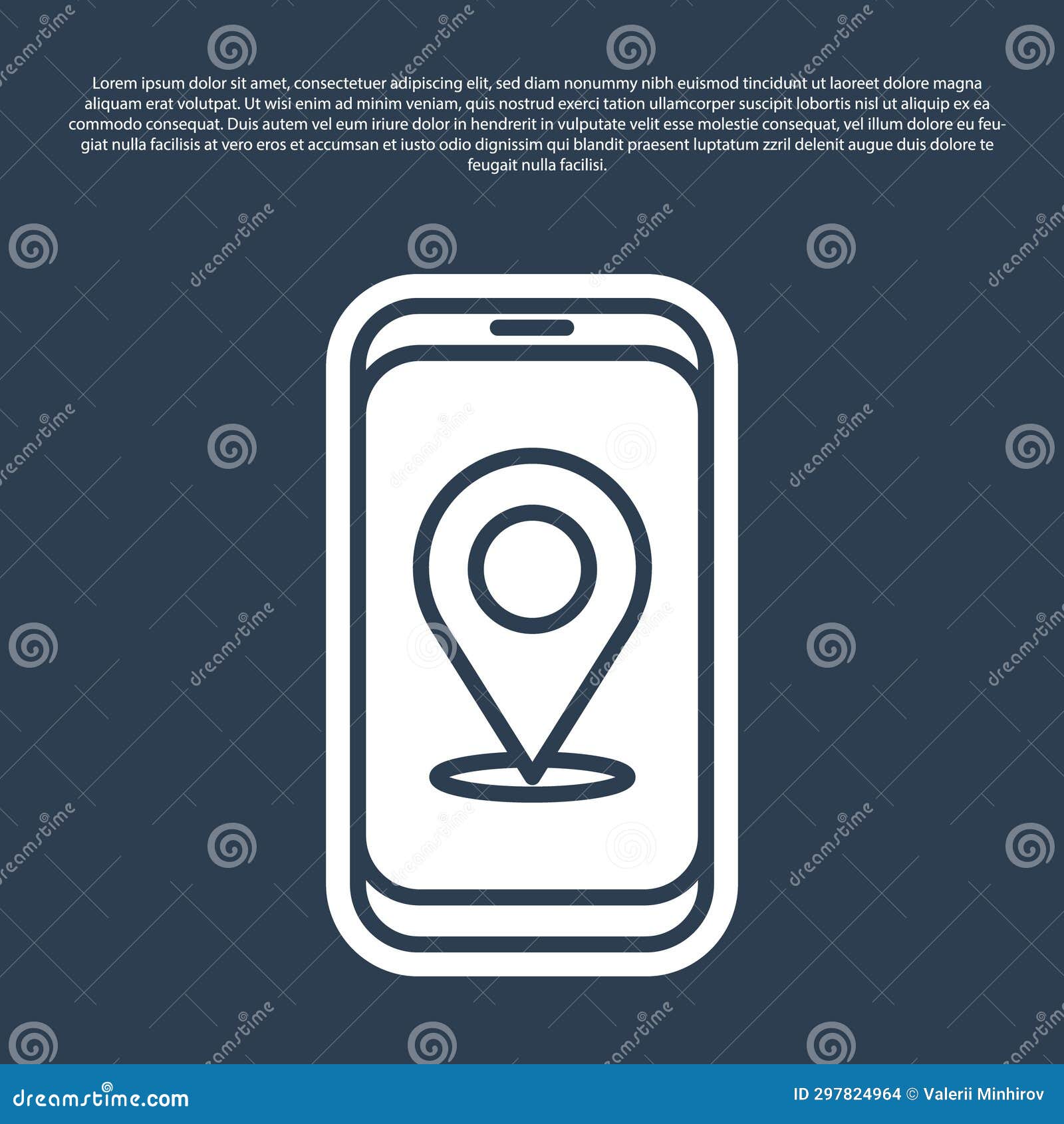 Blue Line Infographic of City Map Navigation Icon Isolated on Blue ...