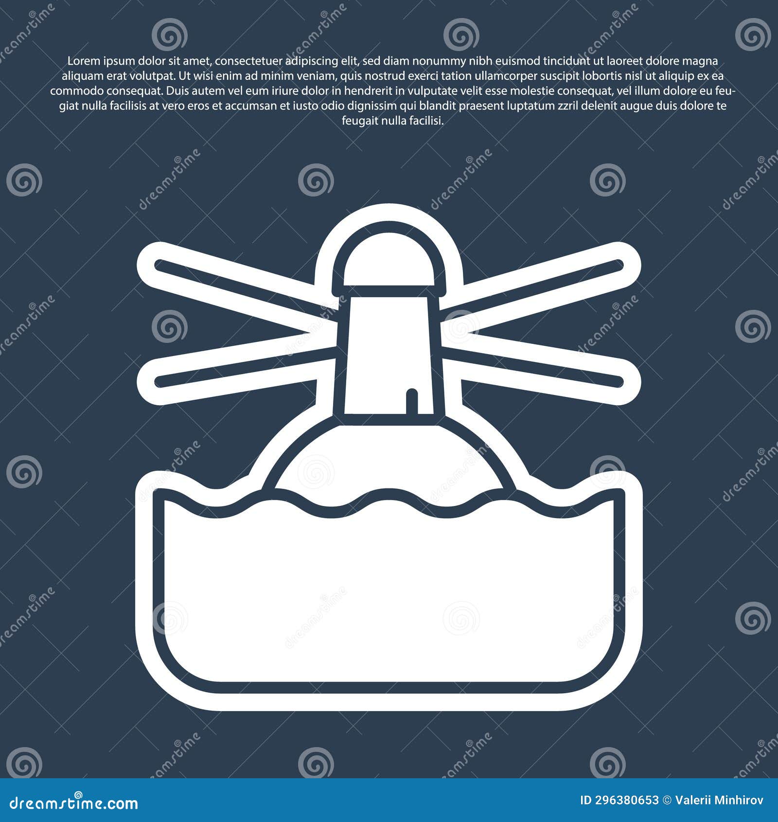 Blue Line Lighthouse Icon Isolated On Blue Background. Vector Royalty ...