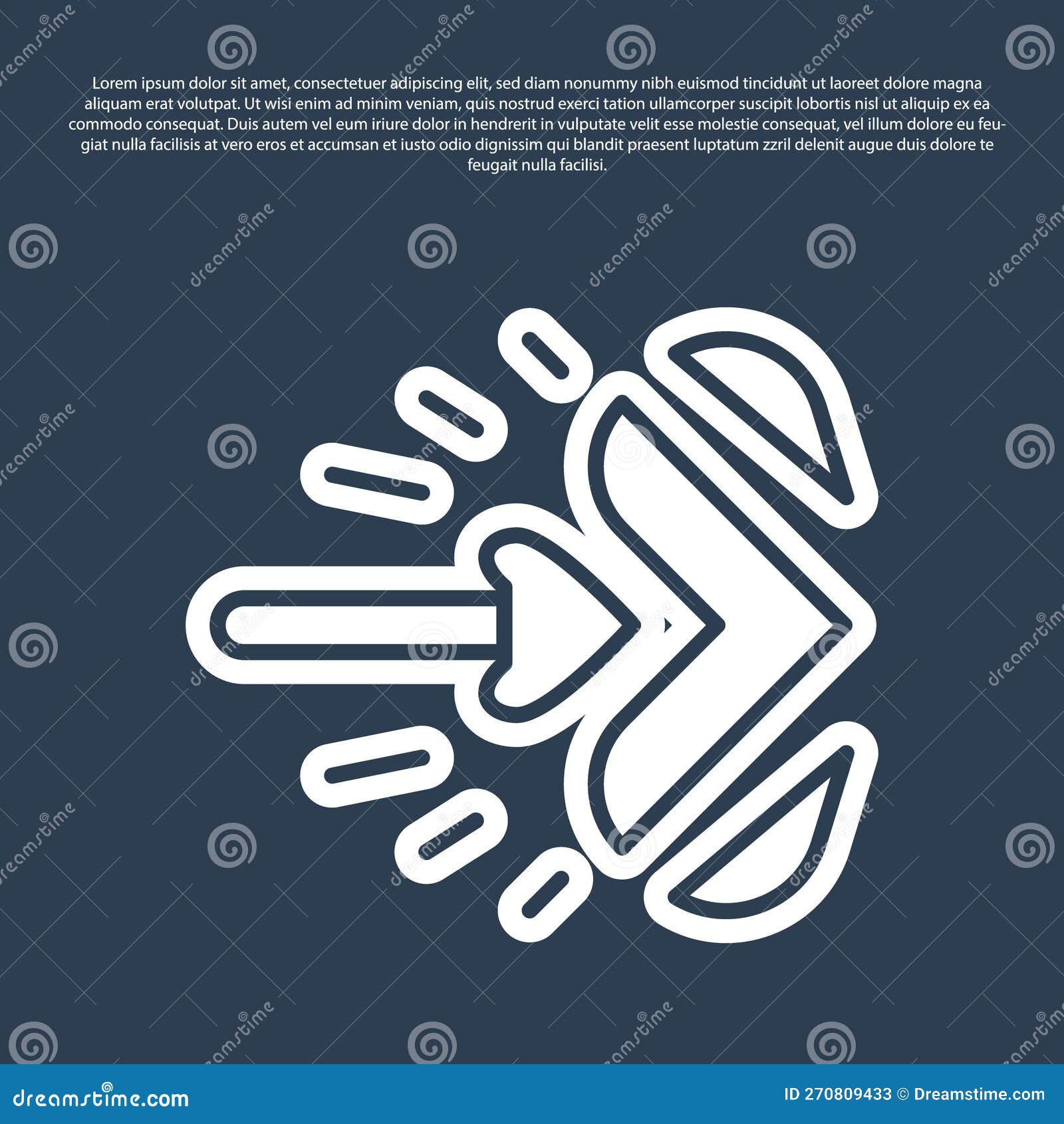 Blue Line Magic Arrow Icon Isolated on Blue Background. Vector Stock ...