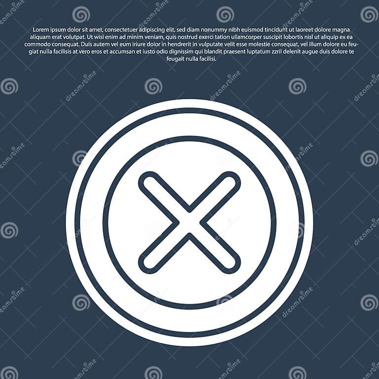 Blue Line X Mark, Cross in Circle Icon Isolated on Blue Background ...