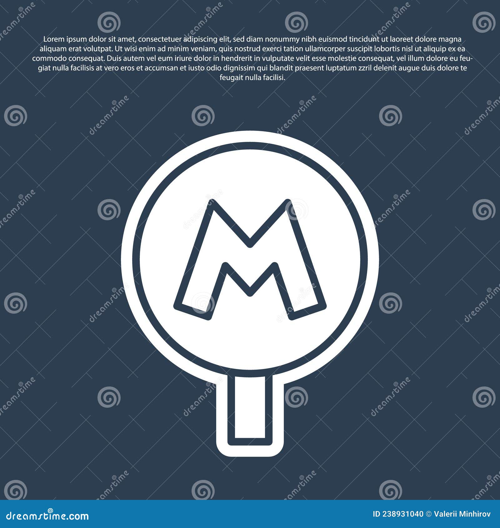 Blue Line Metro or Underground or Subway Icon Isolated on Blue ...