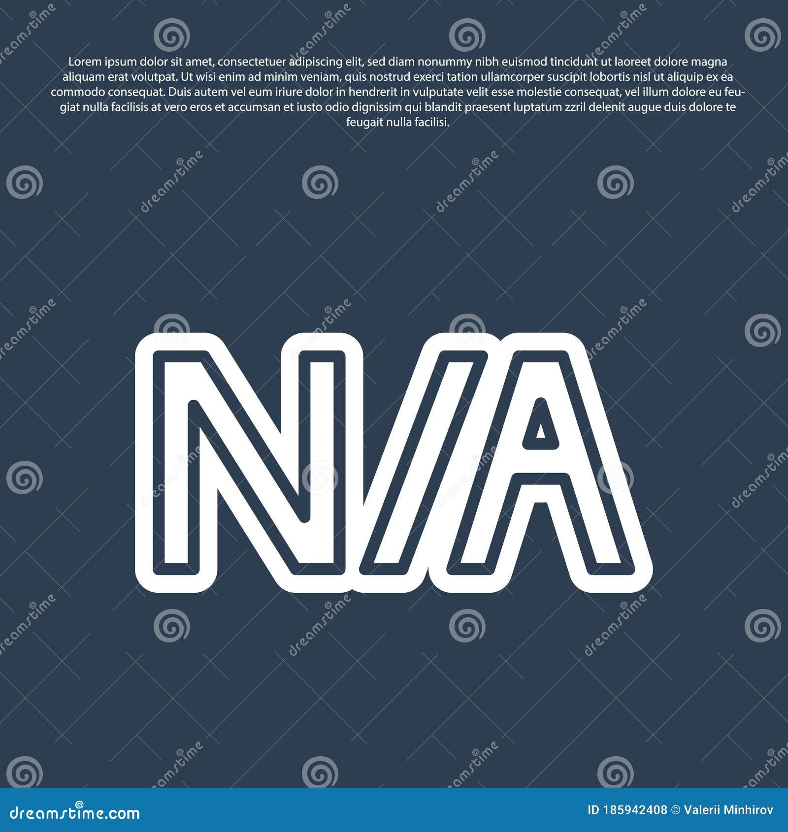 Blue Line Not Applicable Icon Isolated on Blue Background. Vector ...