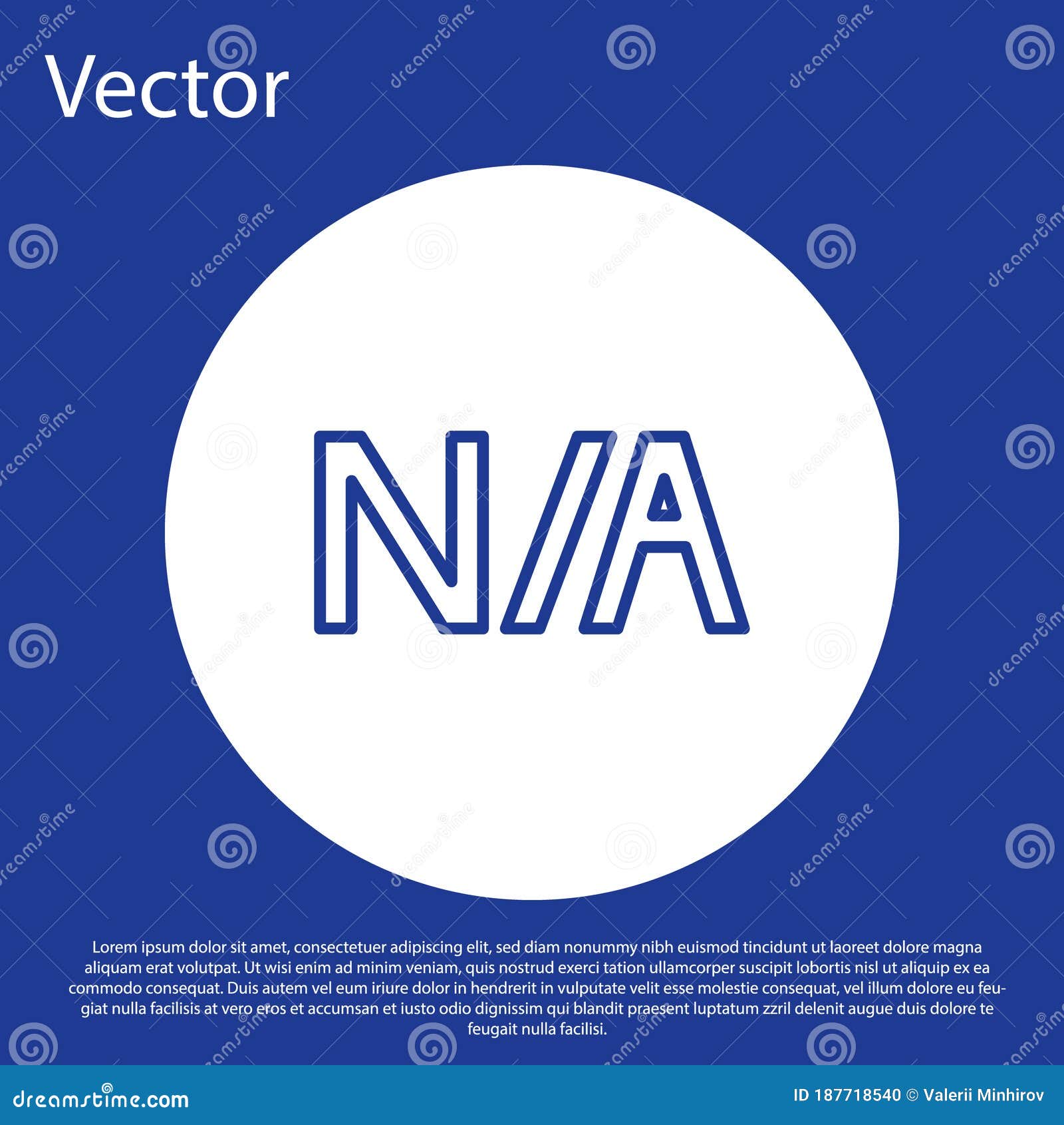 Blue Line Not Applicable Icon Isolated on Blue Background. White Circle ...