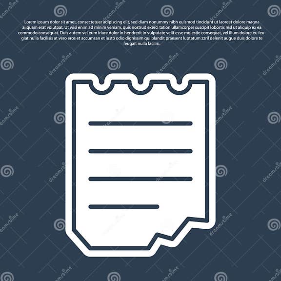 Blue Line Notebook Icon Isolated on Blue Background. Spiral Notepad ...