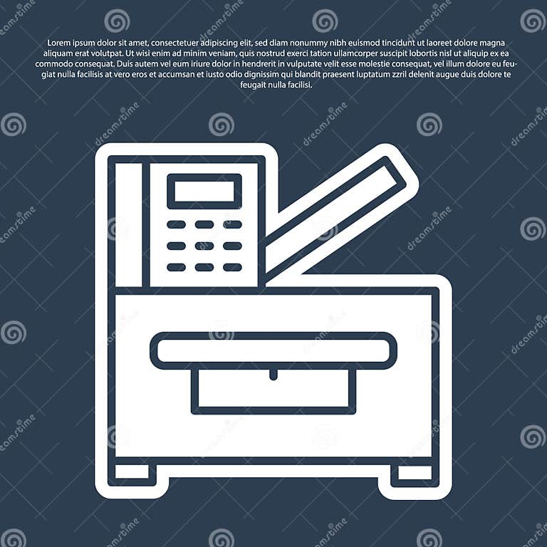 Blue Line Office Multifunction Printer Copy Machine Icon Isolated on ...