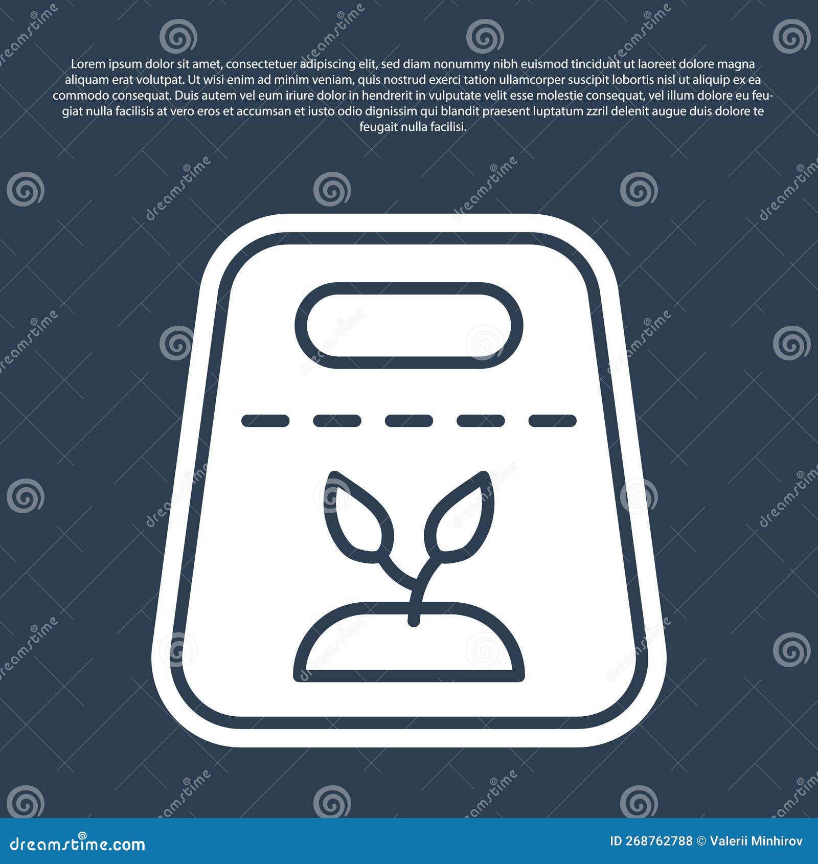 Blue Line Pack Full of Seeds of a Specific Plant Icon Isolated on Blue ...