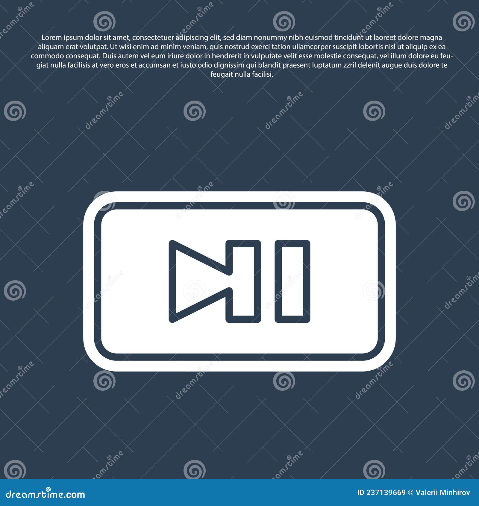 Blue Line Pause Button Icon Isolated on Blue Background. Vector Stock ...