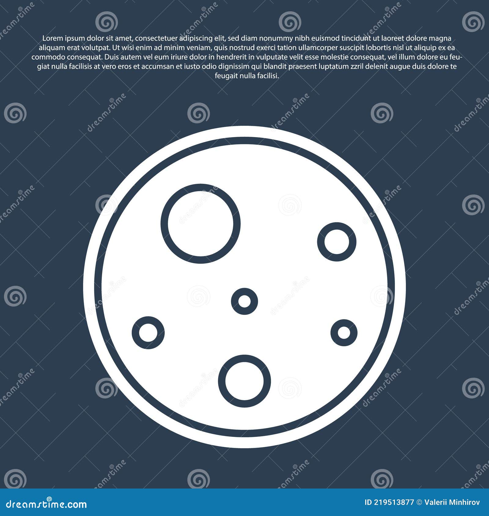 Blue Line Planet Mars Icon Isolated on Blue Background. Vector Stock ...
