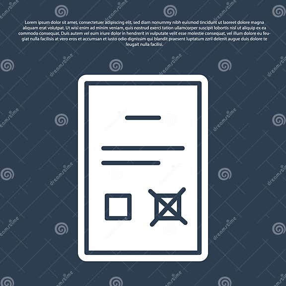 Blue Line Poll Document Icon Isolated on Blue Background. Vector Stock ...