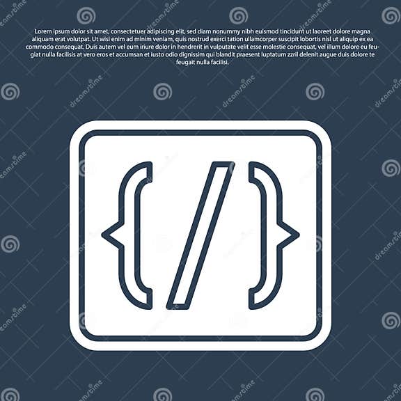 Blue Line Programming Language Syntax Icon Isolated on Blue Background. Syntax Programming File ...