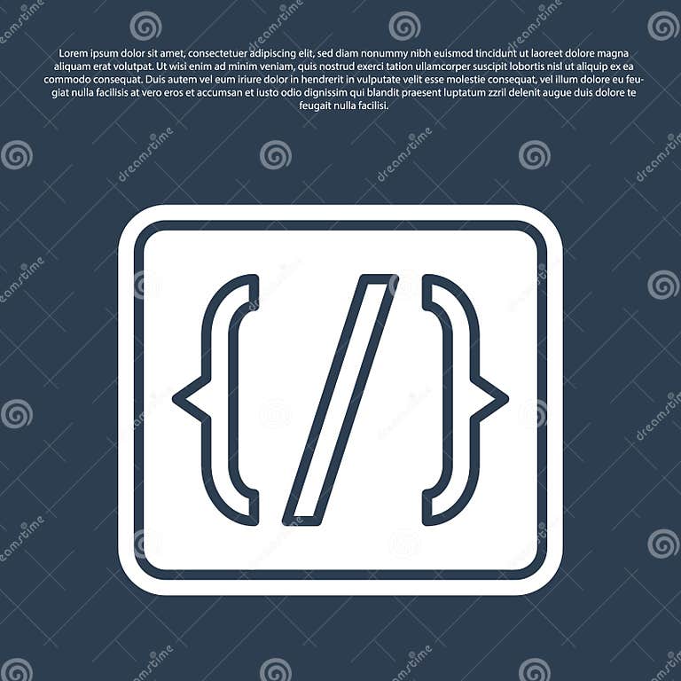 Blue Line Programming Language Syntax Icon Isolated On Blue Background Syntax Programming File 3396
