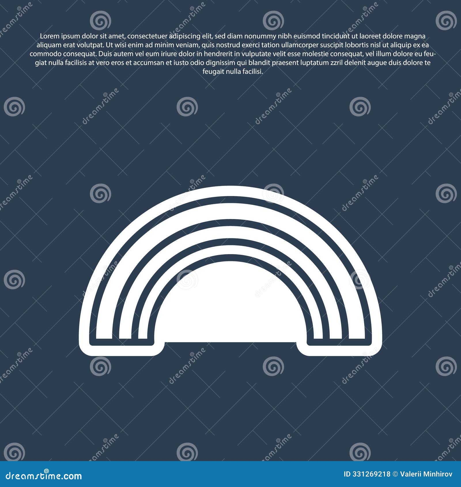Blue Line Rainbow Icon Isolated on Blue Background. Vector Illustration ...