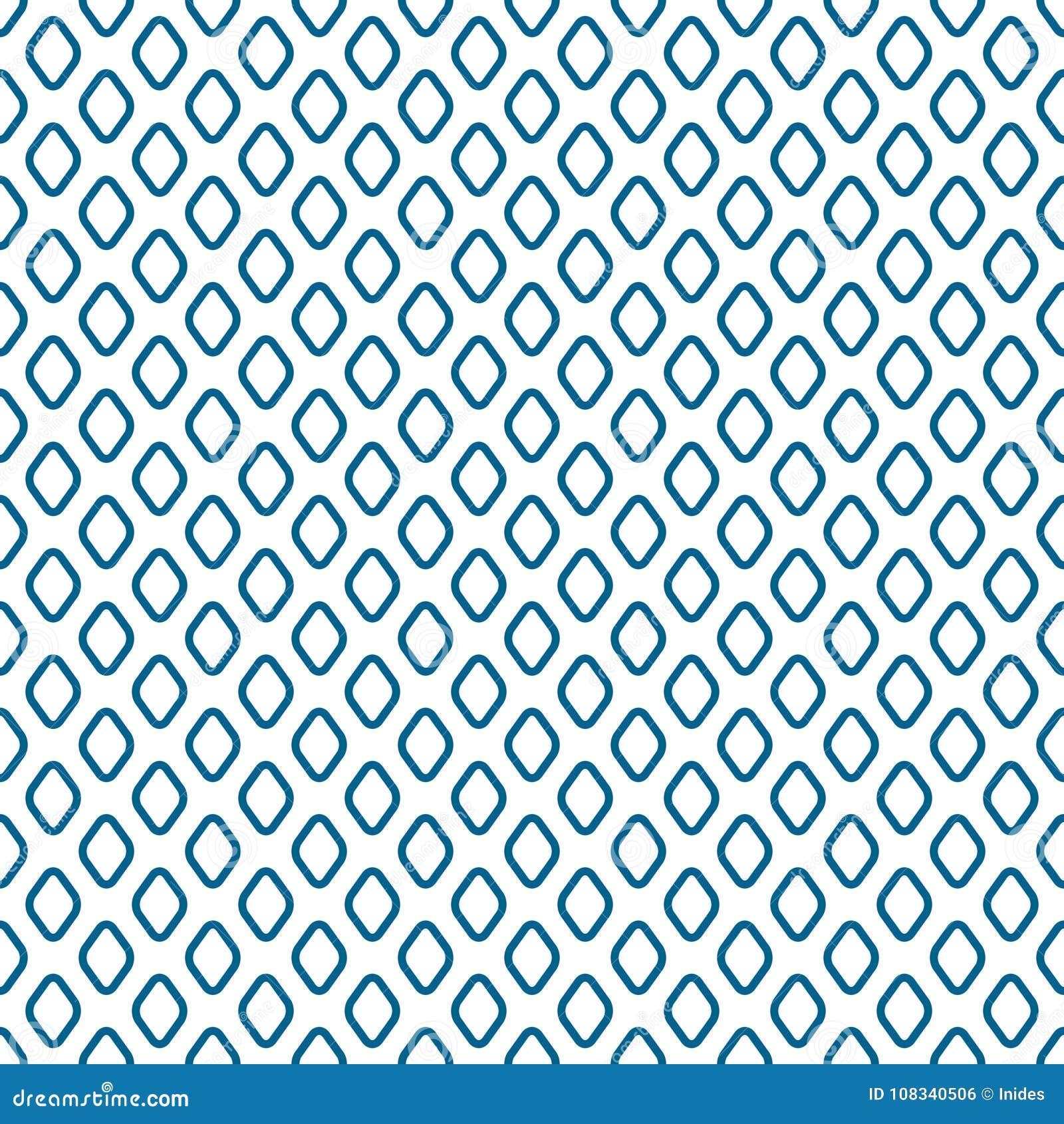 Blue Line Rhombus Shapes Seamless Vector Pattern. Stock Vector ...