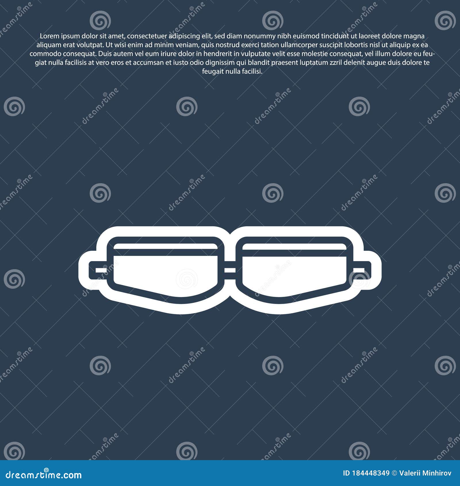 Blue Line Safety Goggle Glasses Icon Isolated on Blue Background ...