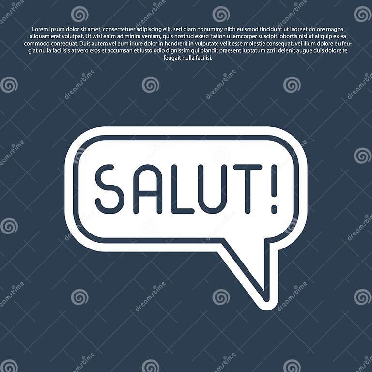 Blue Line Salut in Different Languages Icon Isolated on Blue Background ...
