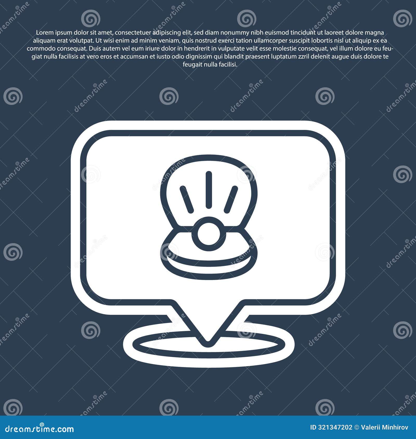 Blue Line Scallop Sea Shell Icon Isolated on Blue Background. Seashell ...