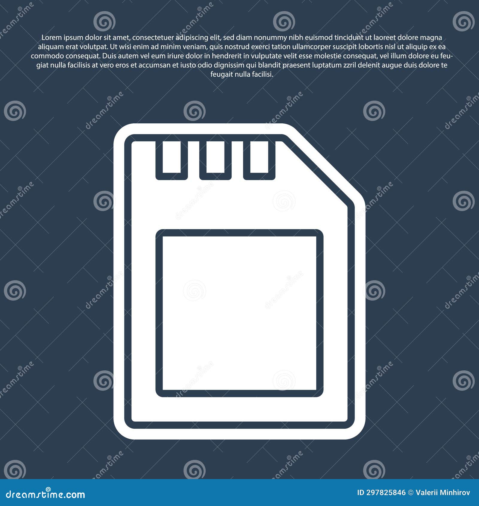 Blue Line SD Card Icon Isolated on Blue Background. Memory Card ...