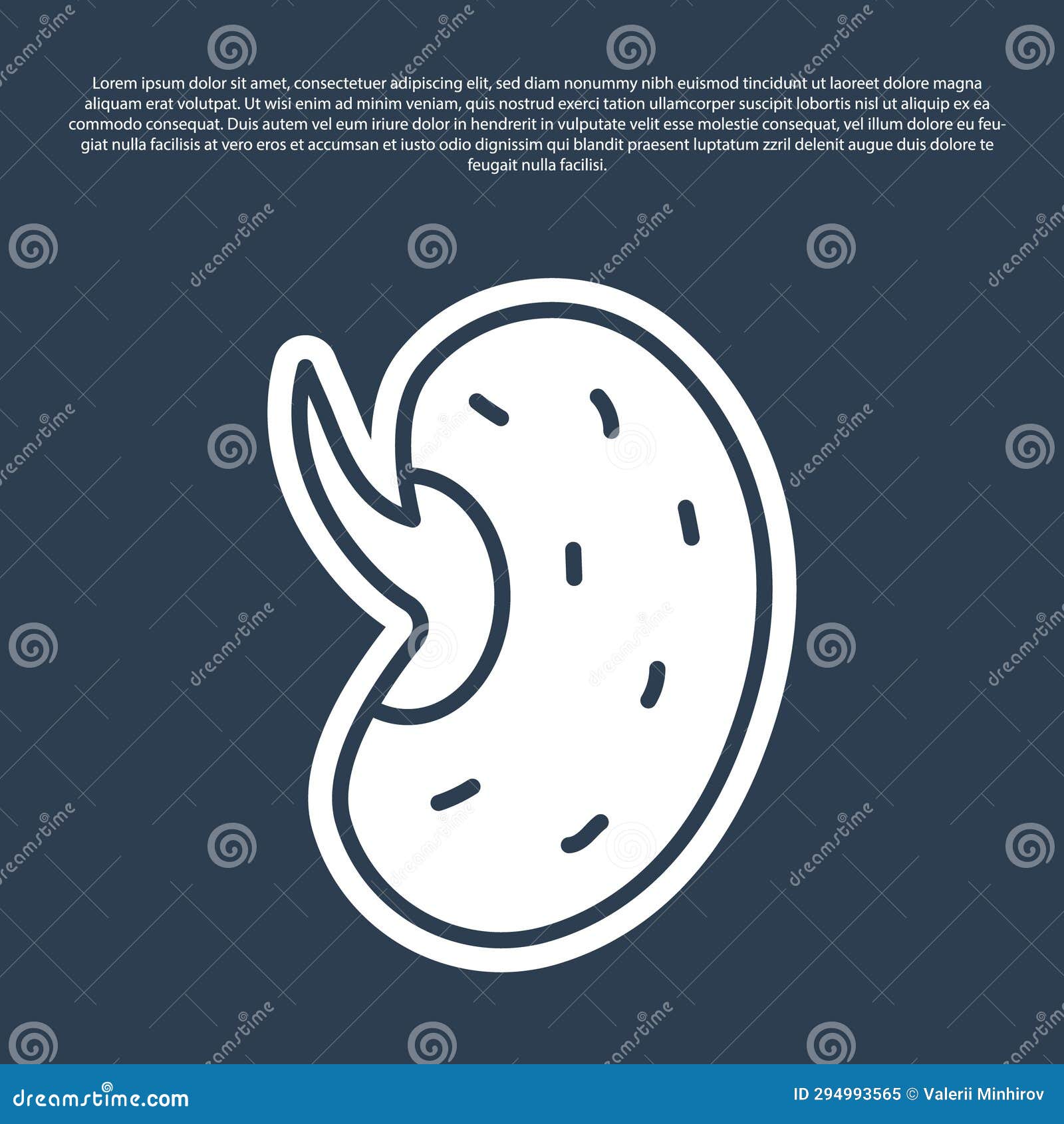 Blue Line Seeds of a Specific Plant Icon Isolated on Blue Background ...