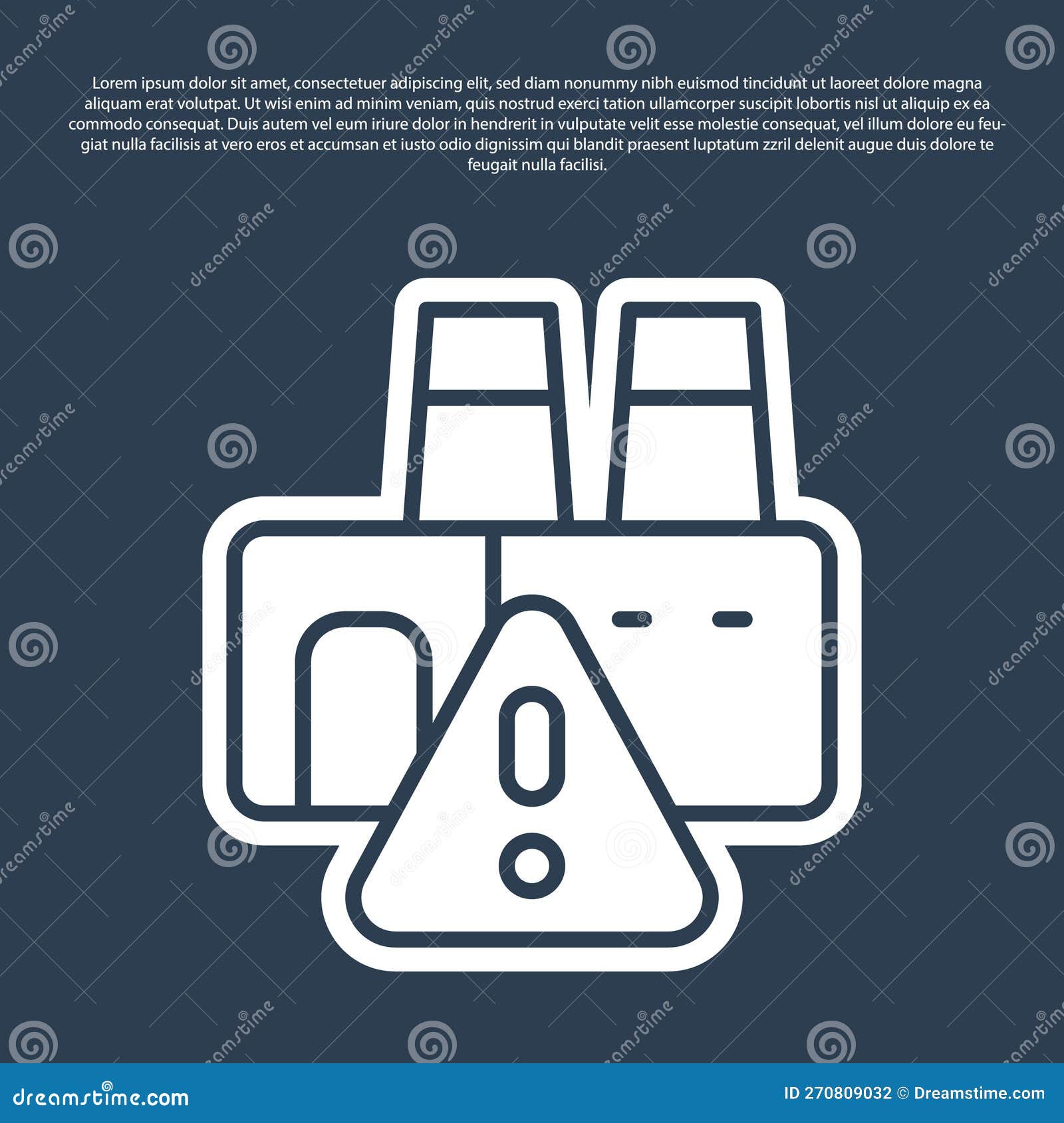 Blue Line Shutdown of Factory Icon Isolated on Blue Background ...