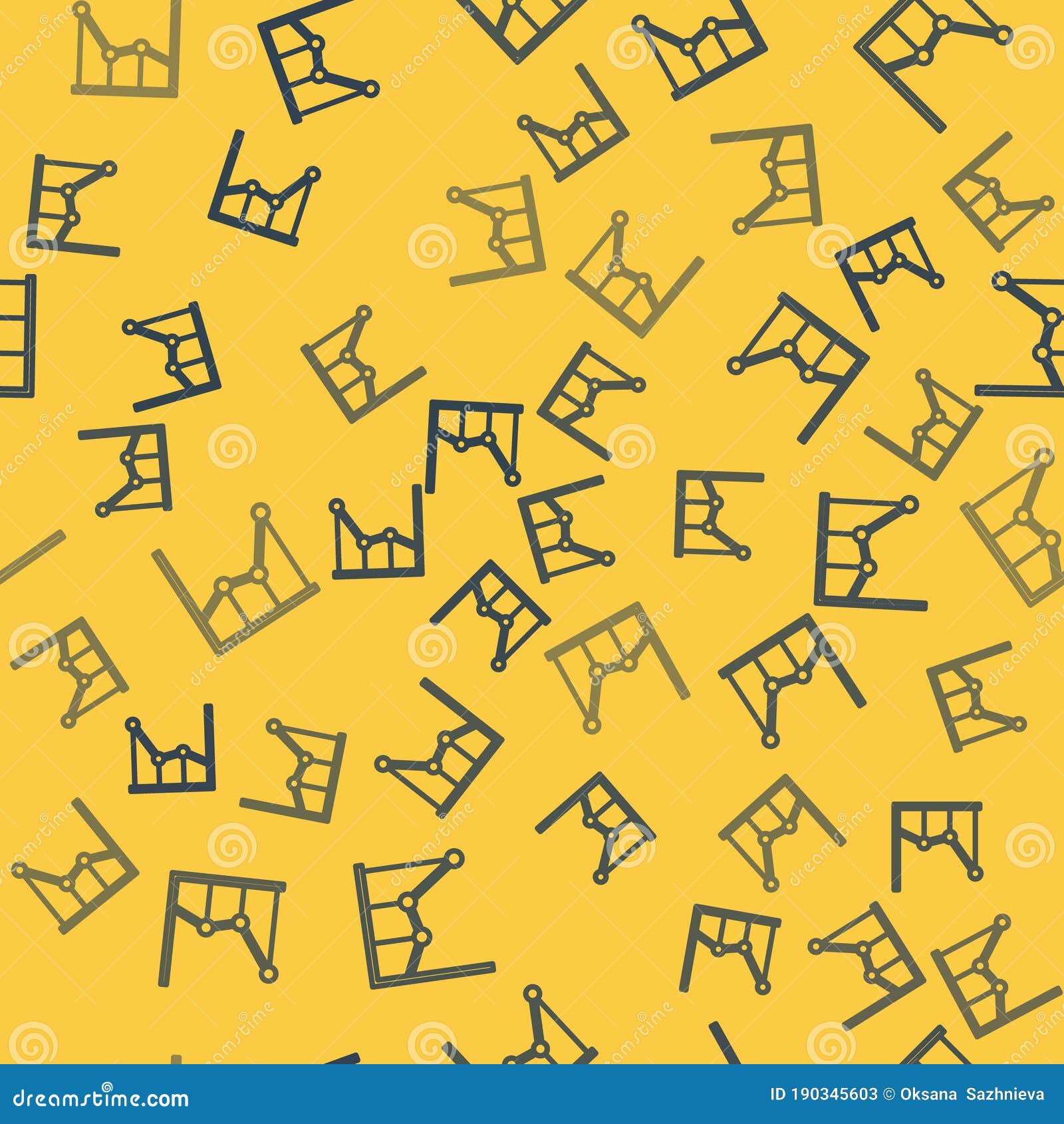 Blue Line Sigma Symbol Icon Isolated Seamless Pattern on Yellow ...