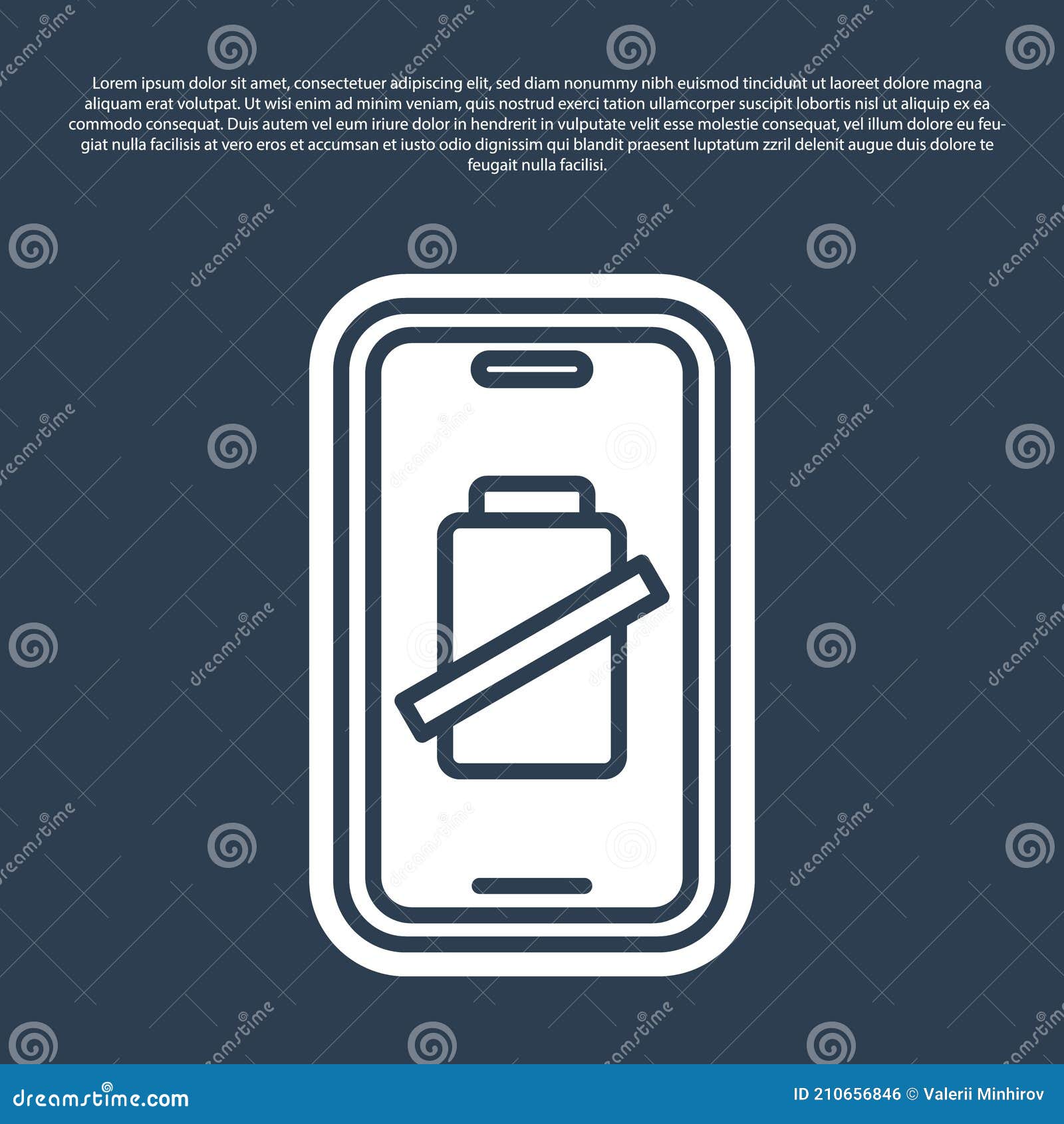 Blue Line Smartphone Battery Charge Icon Isolated on Blue Background ...