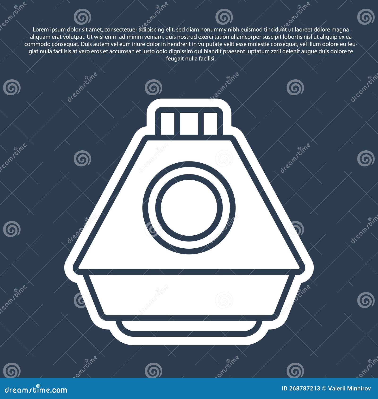 Blue Line Space Capsule Icon Isolated on Blue Background. Vector Stock ...