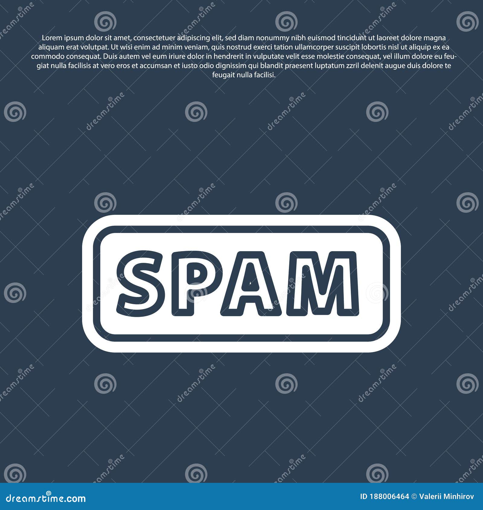 Blue Line Spam Icon Isolated on Blue Background. Vector Stock Vector ...