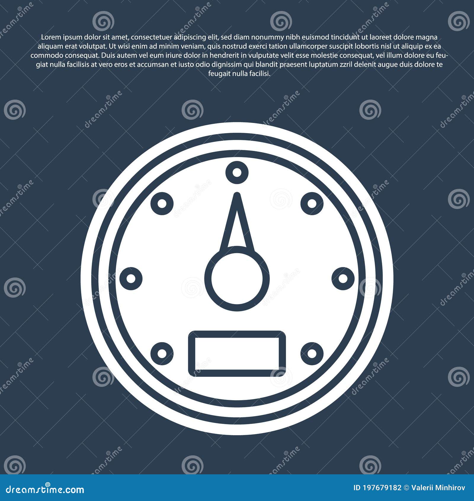Blue Line Speedometer Icon Isolated on Blue Background. Vector Stock ...