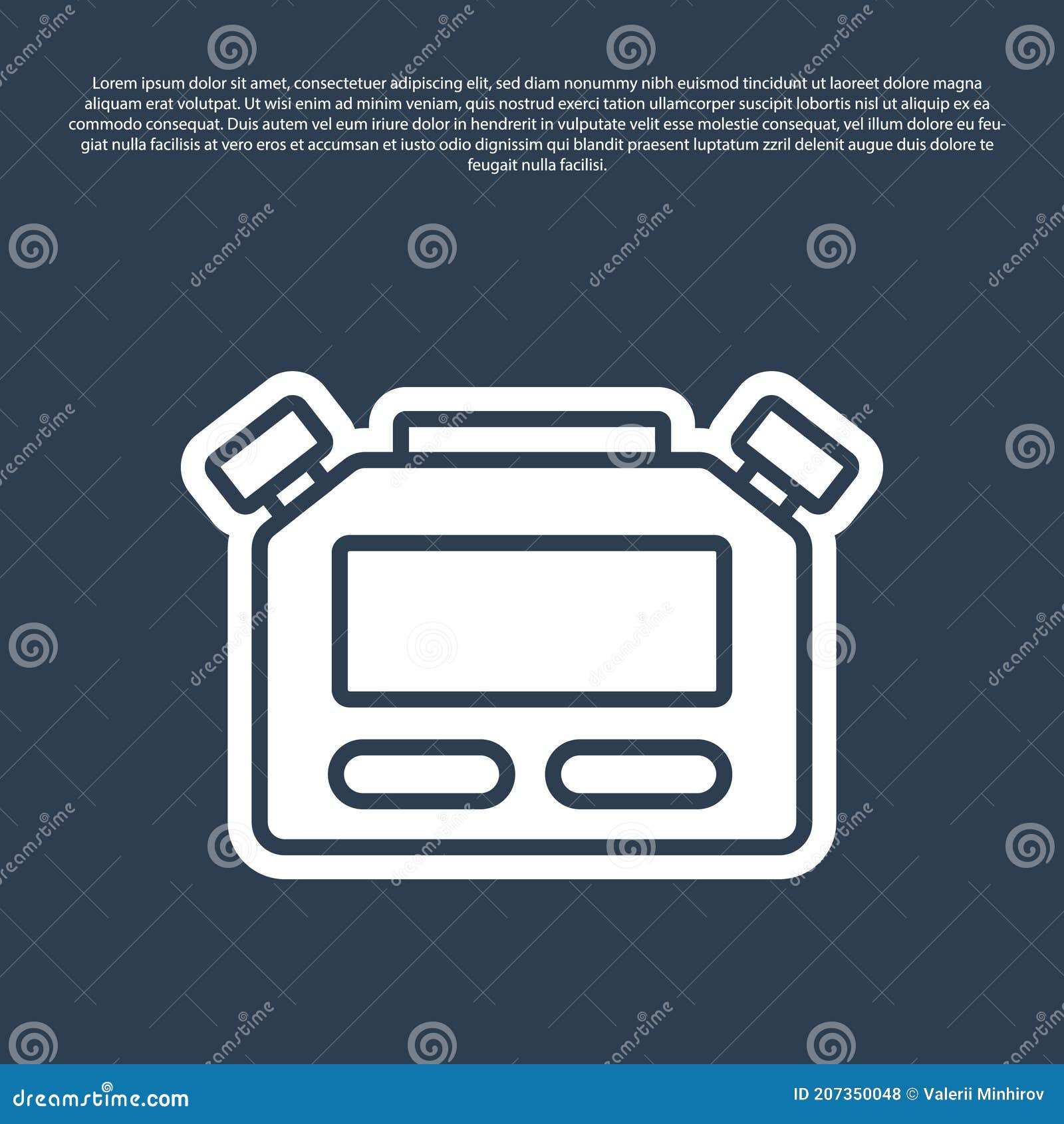 Blue Line Stopwatch Icon Isolated on Blue Background. Time Timer Sign ...