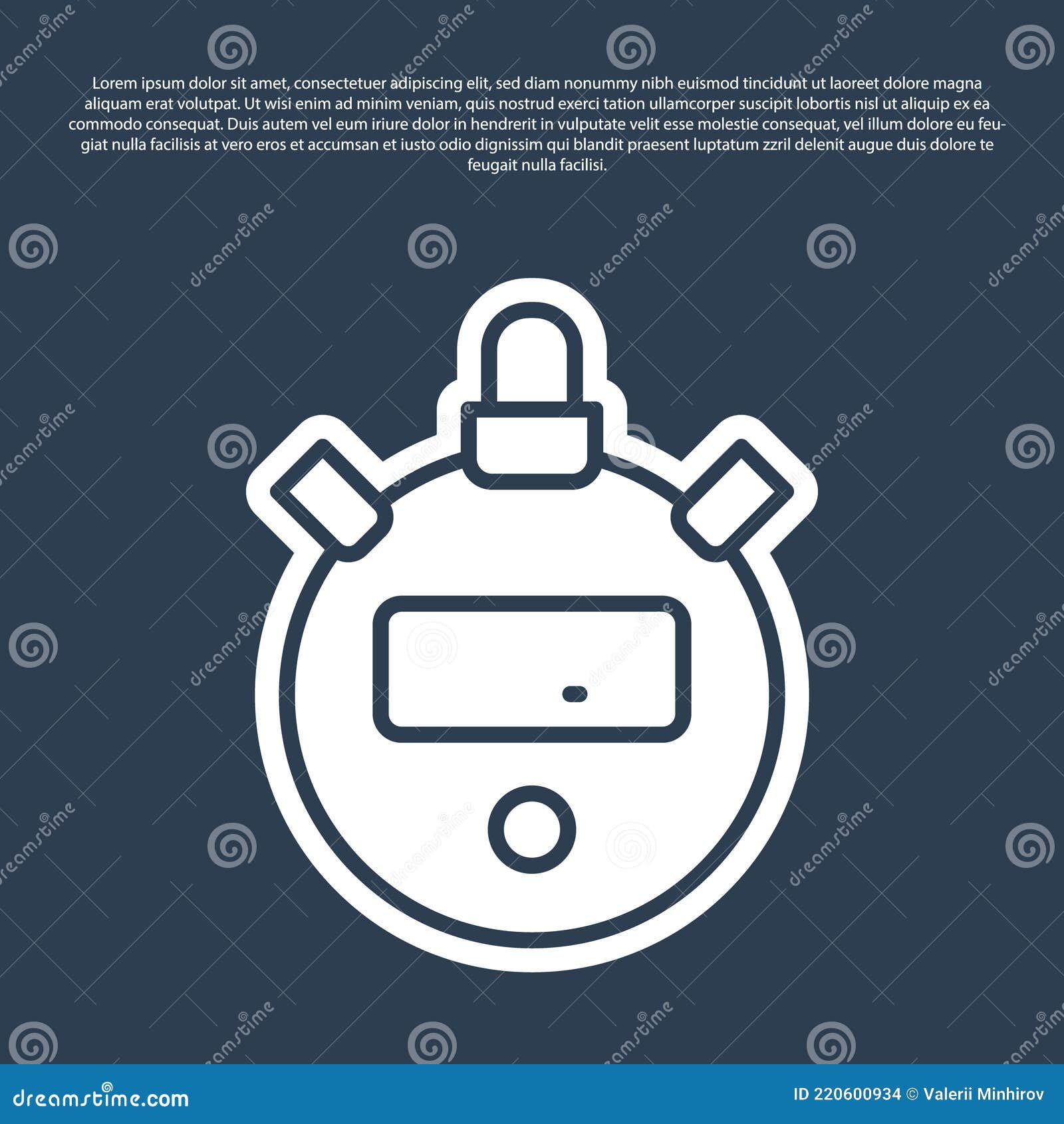 Blue Line Stopwatch Icon Isolated on Blue Background. Time Timer Sign ...