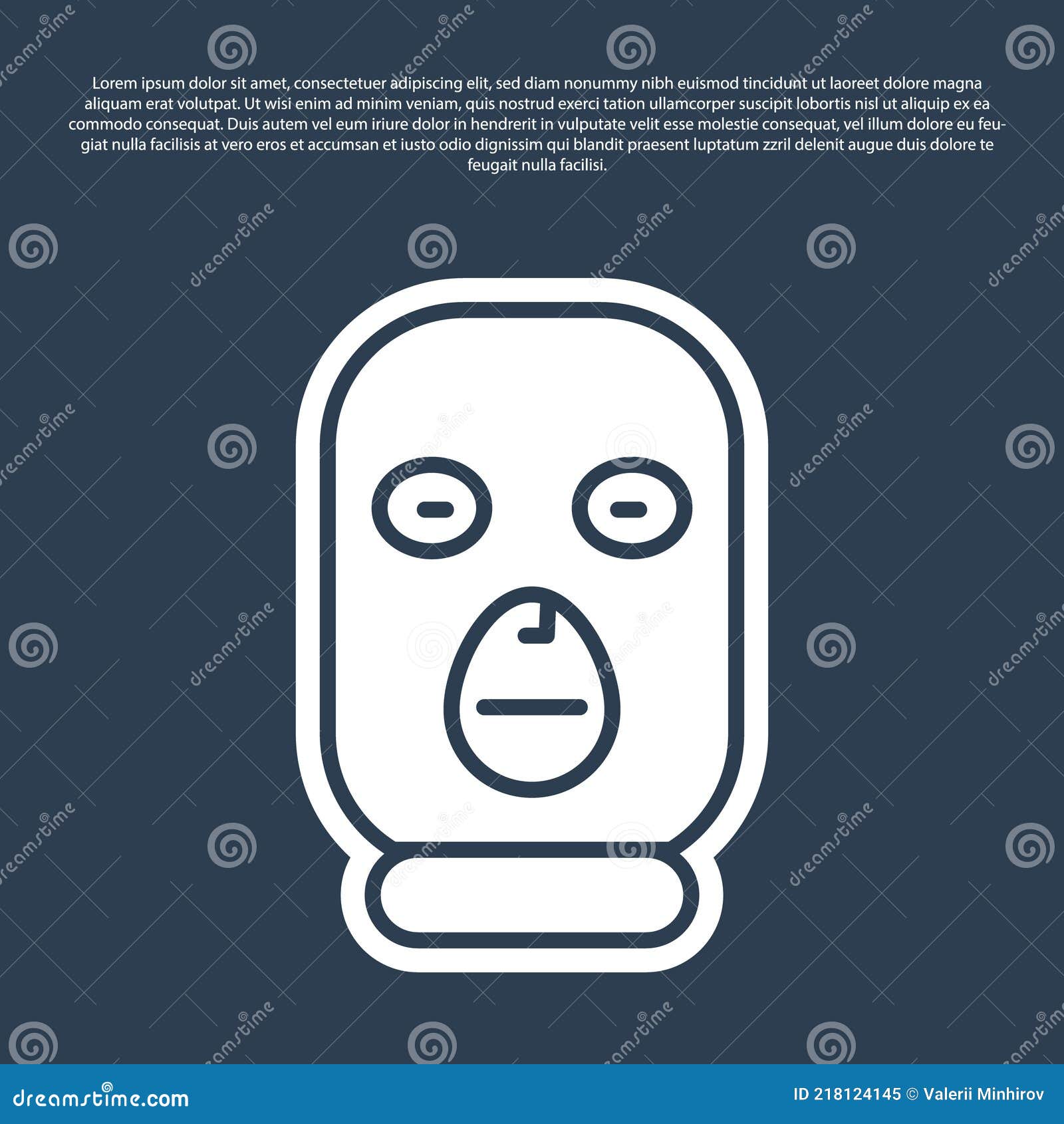 Blue Line Thief Mask Icon Isolated on Blue Background. Bandit Mask ...