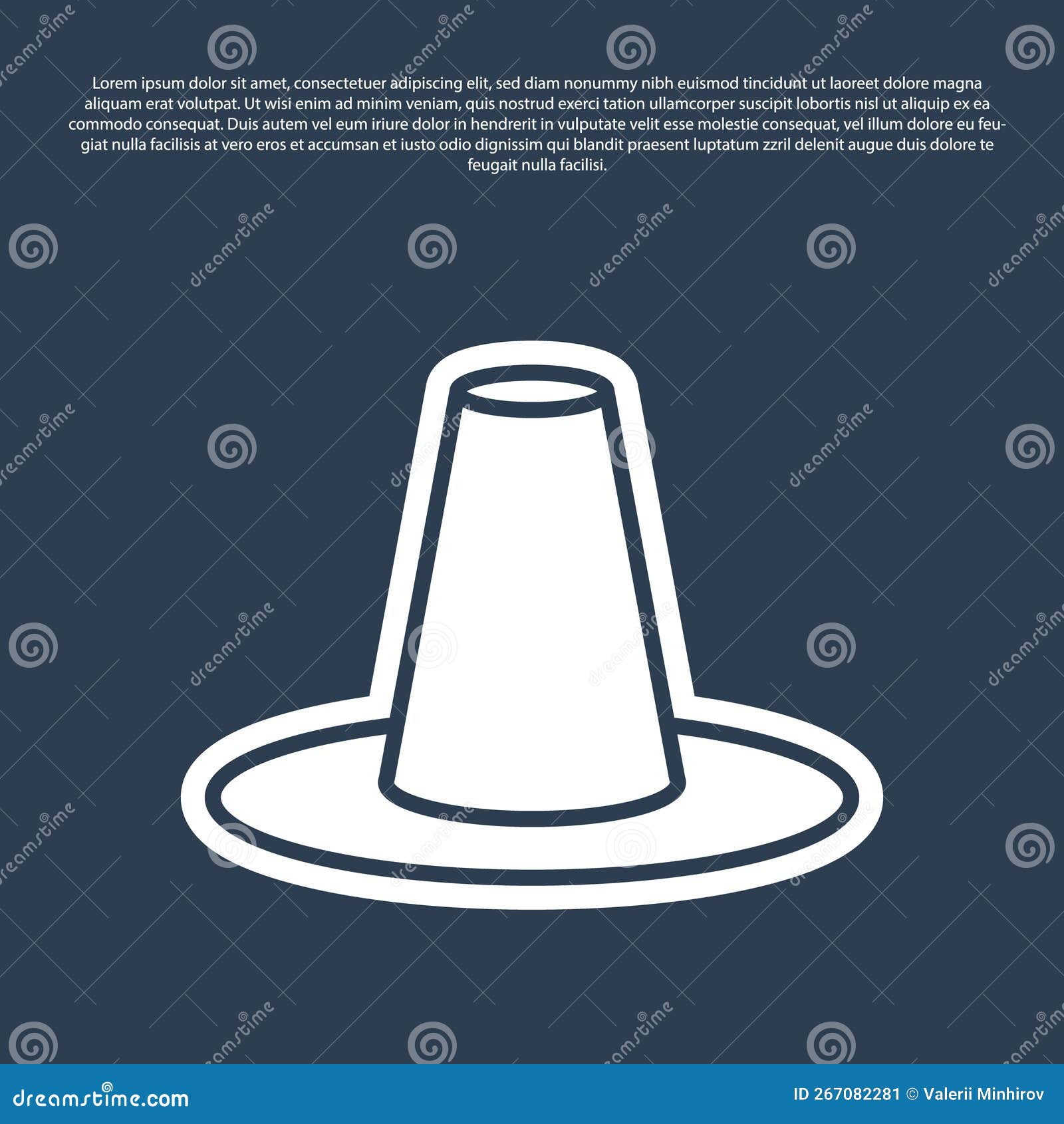 Blue Line Traditional Korean Hat Icon Isolated on Blue Background ...