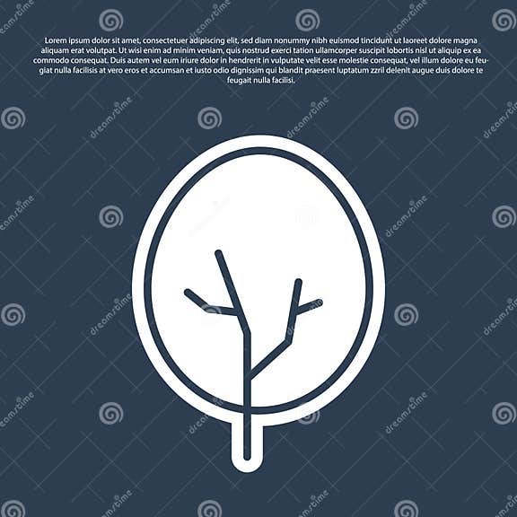 Blue Line Tree Icon Isolated on Blue Background. Forest Symbol Stock ...