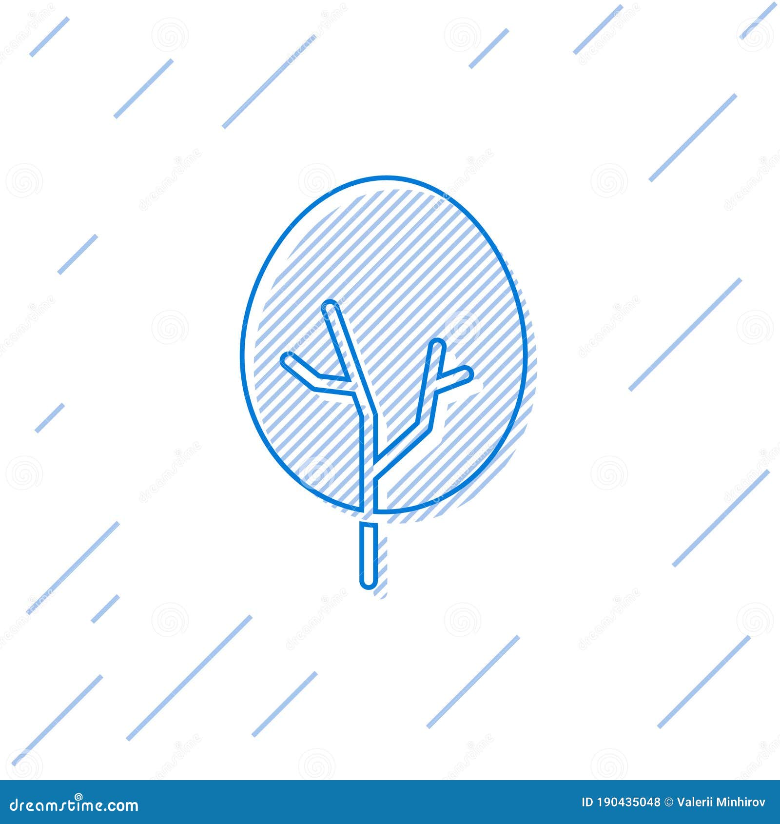 Blue Line Tree Icon Isolated on White Background. Forest Symbol Stock ...
