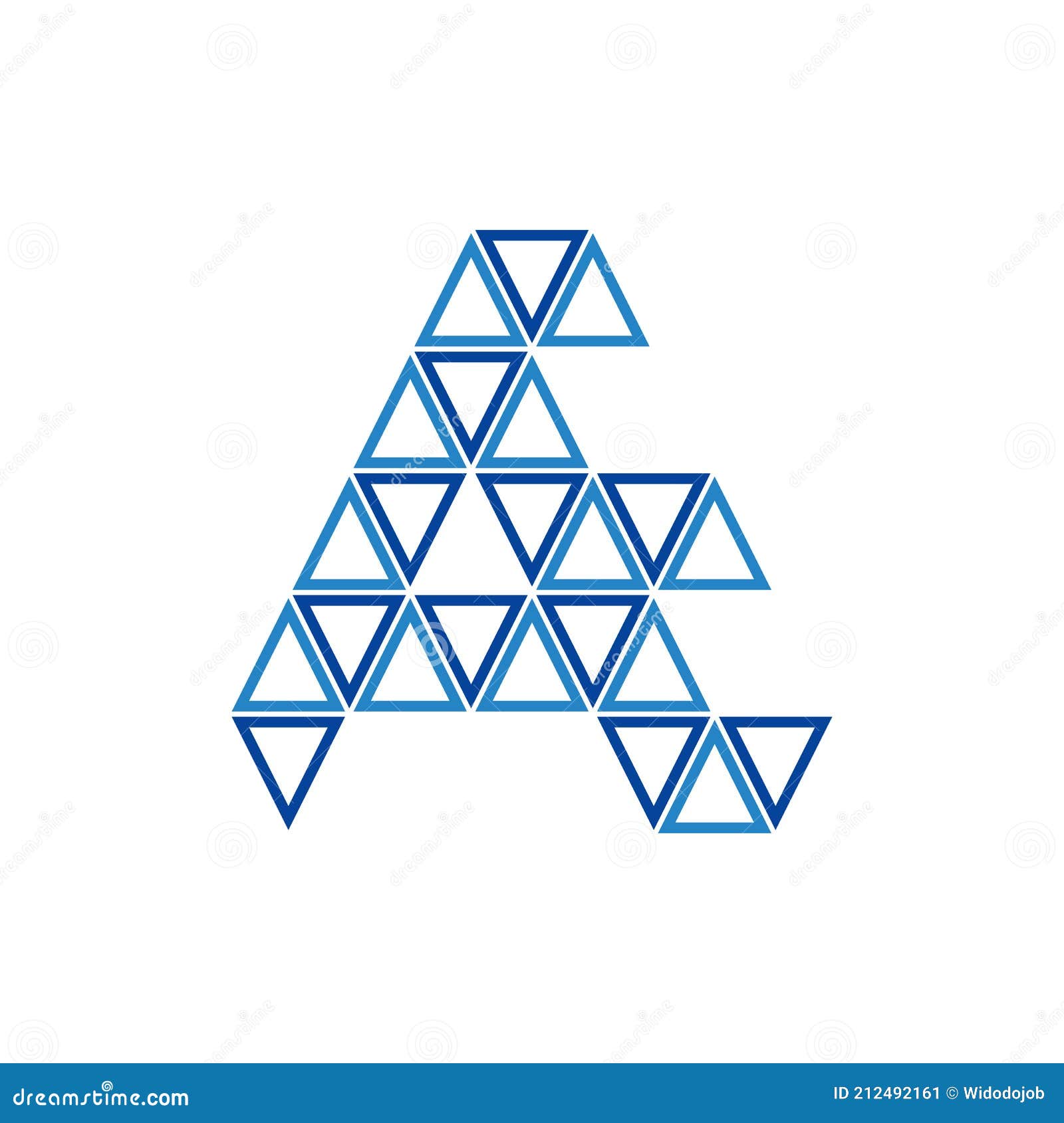 Blue Line Triangle Geometric Shape Letter a E Stock Vector ...