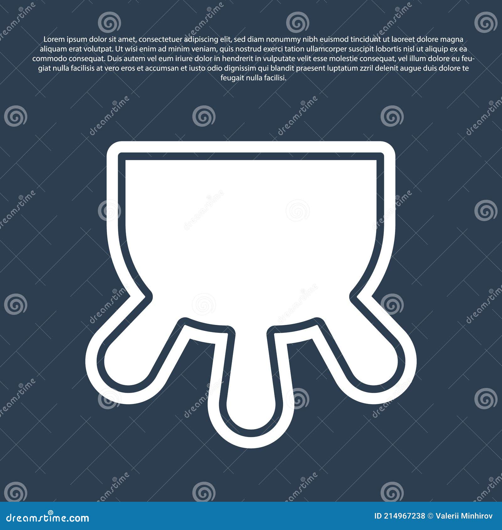 Blue Line Udder Icon Isolated on Blue Background. Vector Stock Vector ...