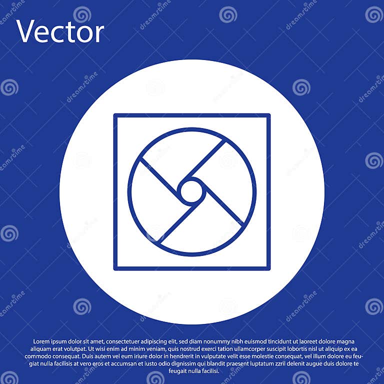 Blue Line Ventilation Icon Isolated on Blue Background. White Circle ...