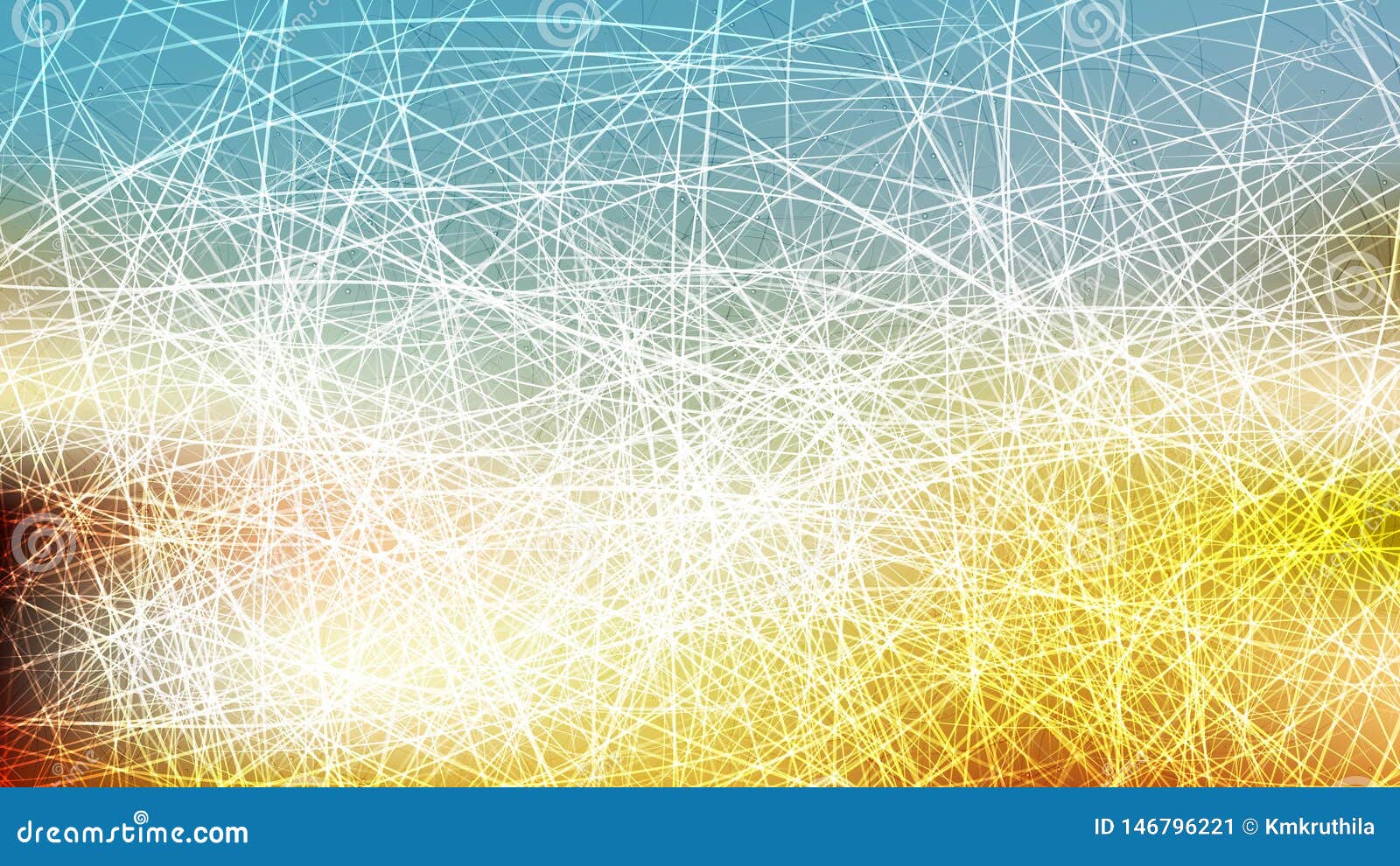 Blue Line Yellow Background Beautiful Elegant Illustration Graphic Art ...