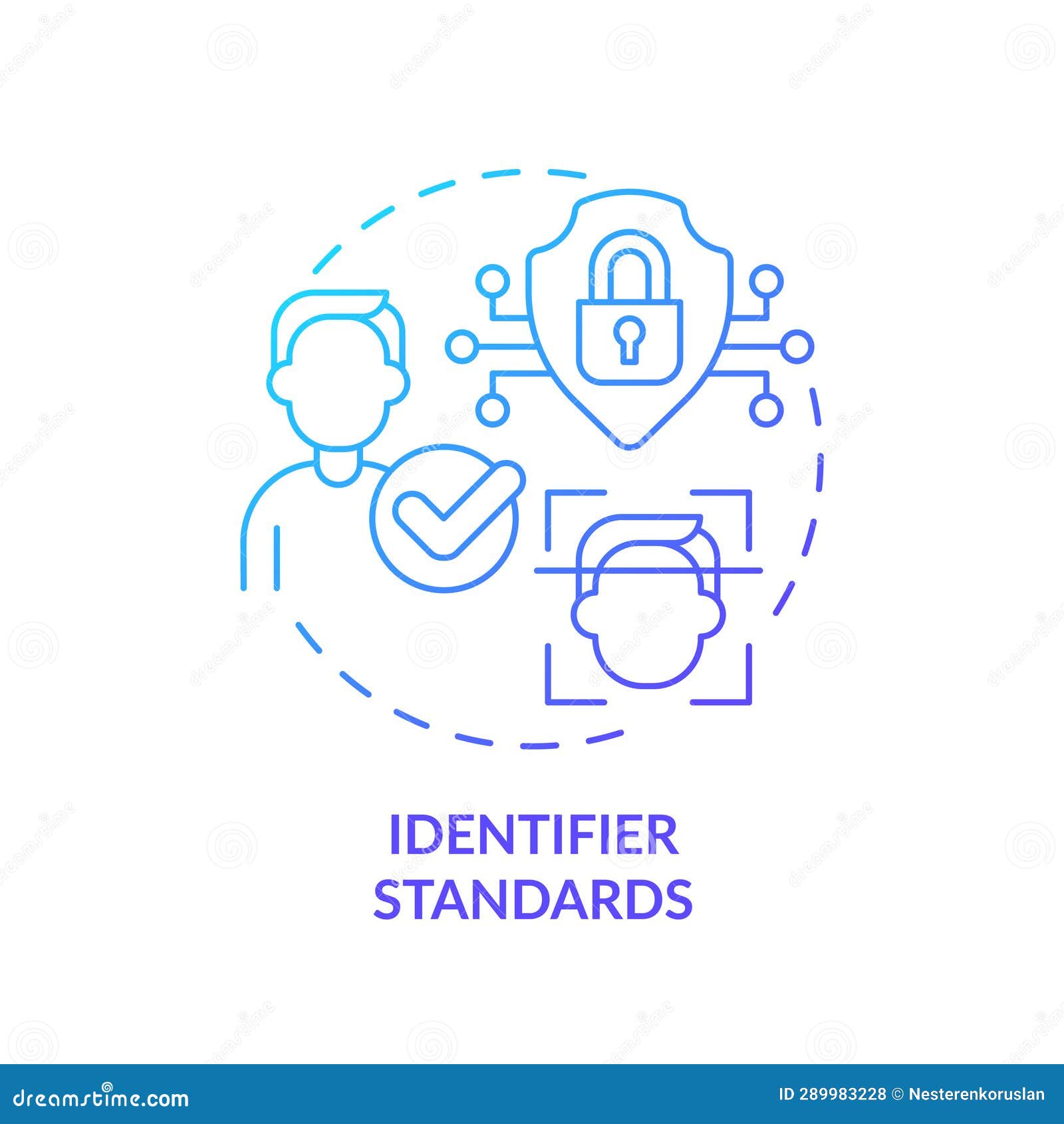 Blue Linear Gradient Icon Identifier Standards Concept Stock Illustration - Illustration of ...